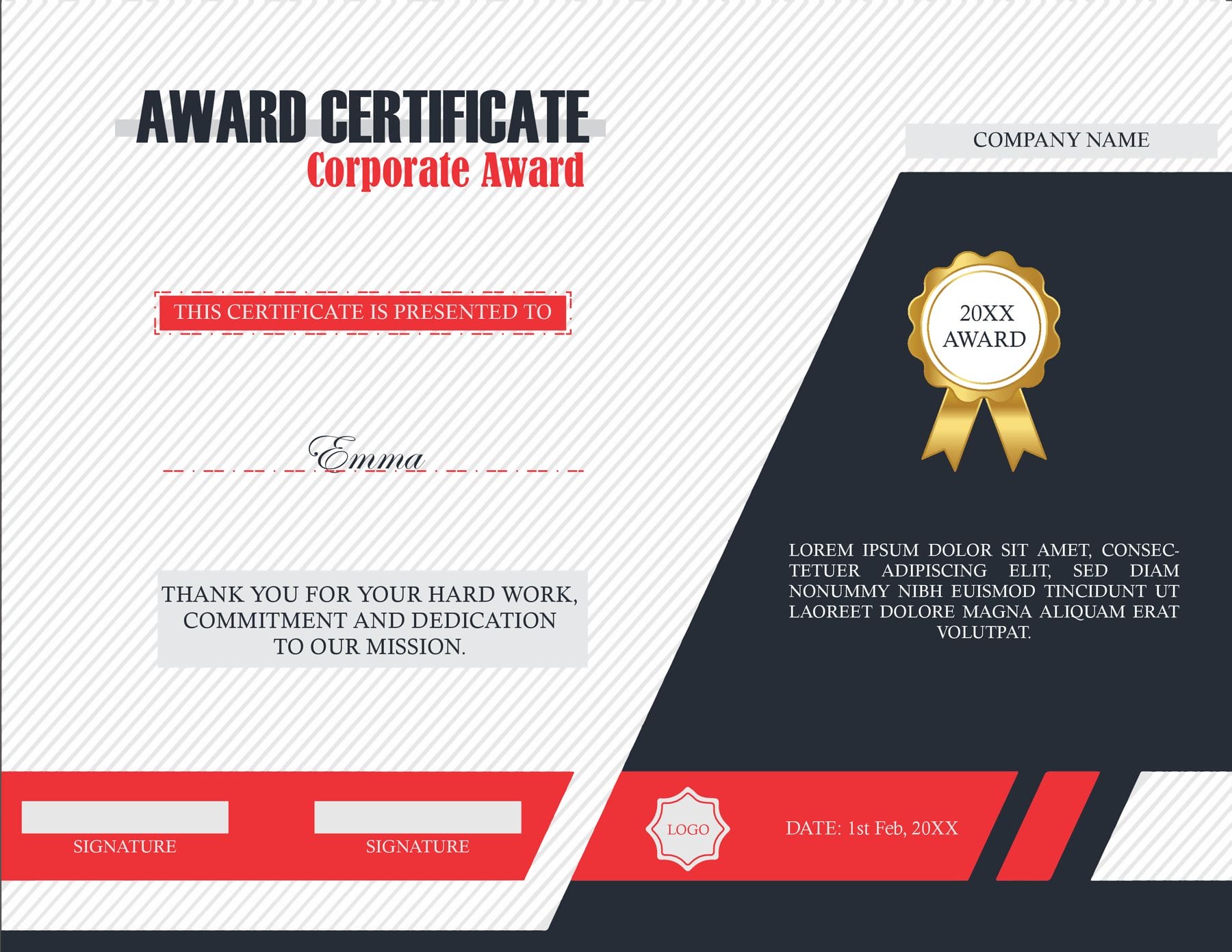 Free Award Certificate Templates (Edit Online & Print) - WordLayouts