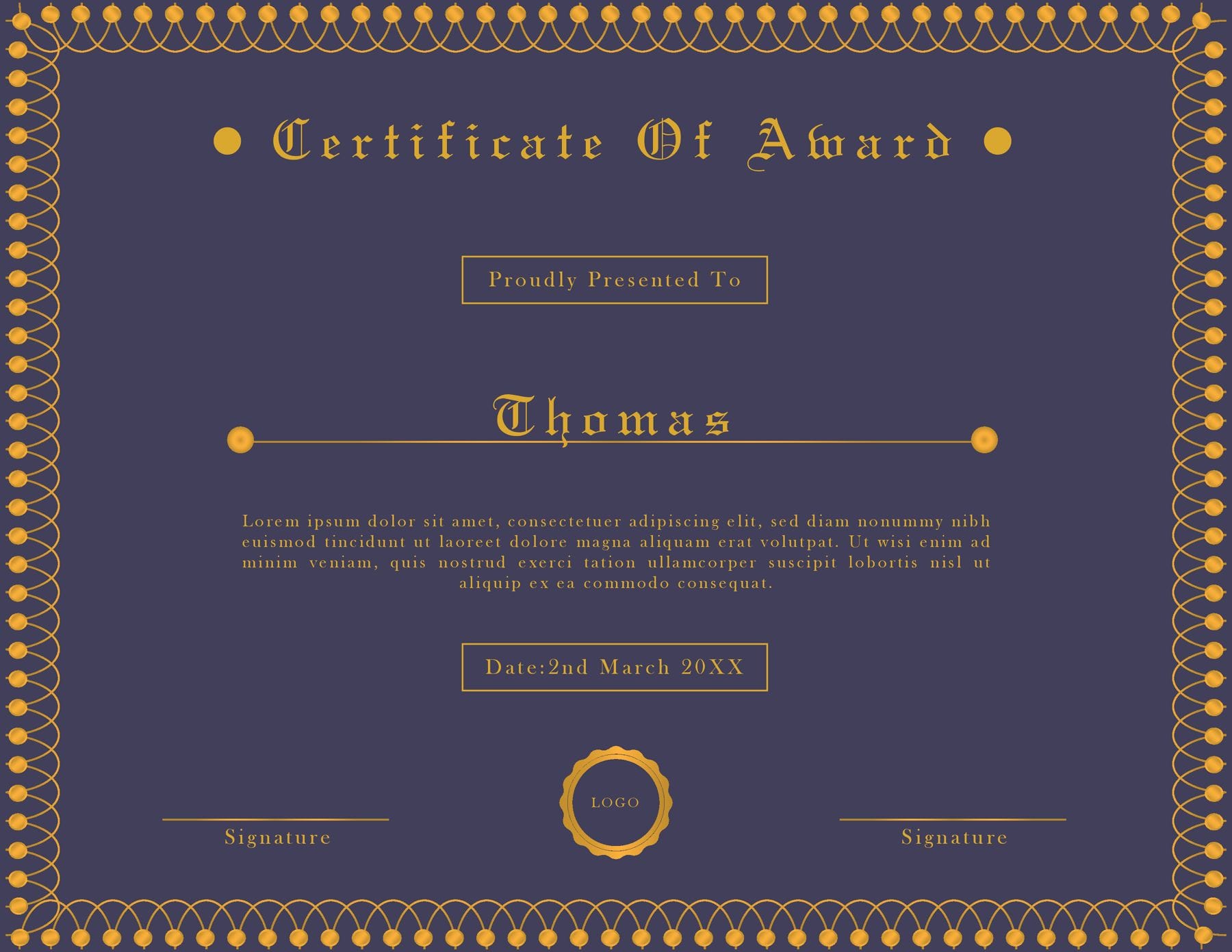 Teamwork Collaboration Award Certificate Template (Landscape) - WordLayouts