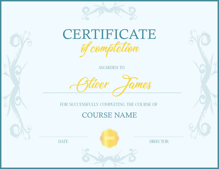 Course Completion Certificate Template (Portrait) - WordLayouts Course Completion Certificate Template (Portrait) - WordLayouts