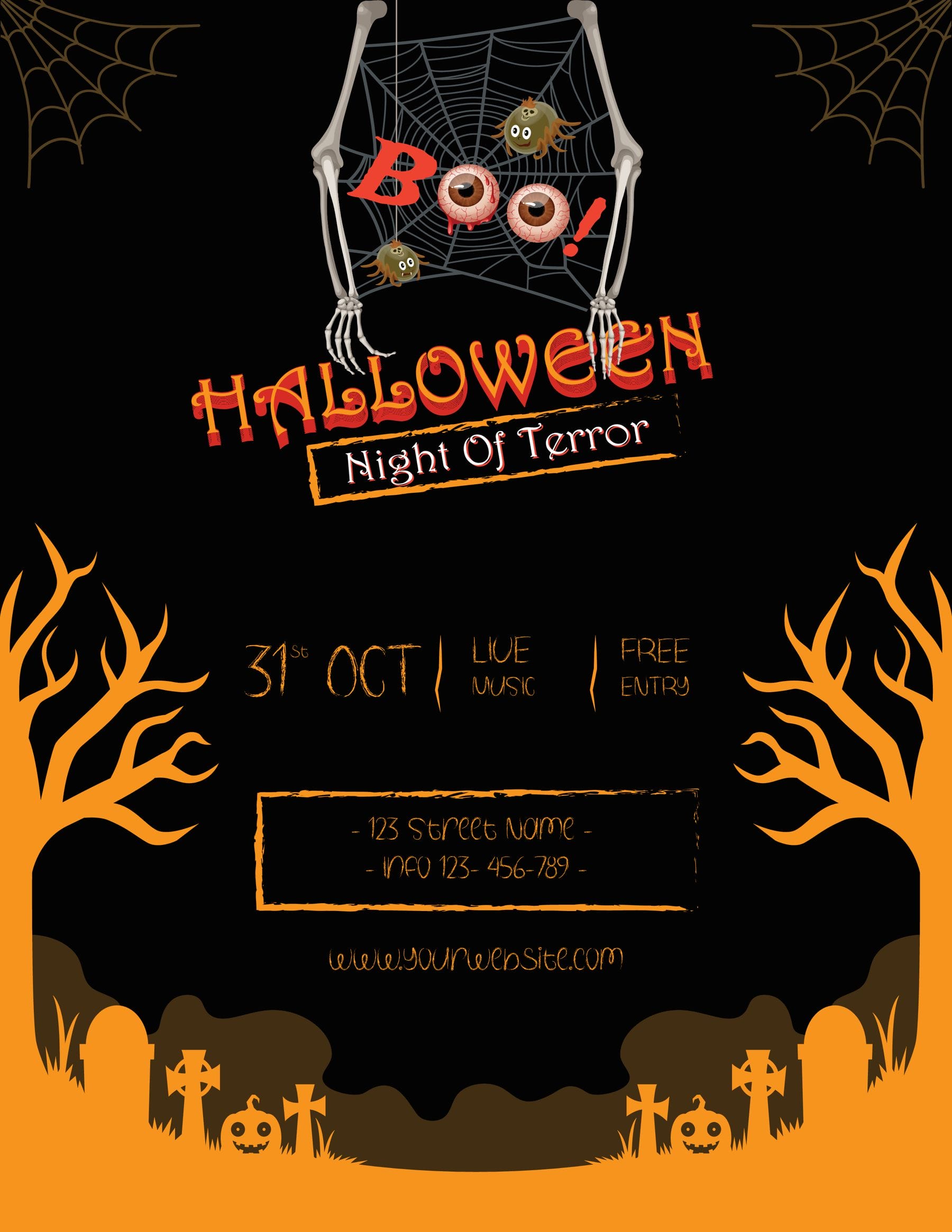 Free Halloween Flyers (Printable) - Word, GSlides, Adobe - WordLayouts