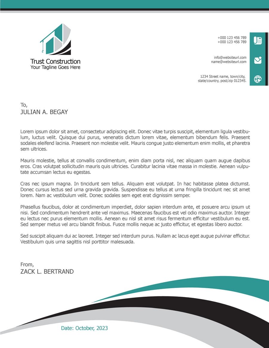 Free Blueprint Precision Letterhead Template