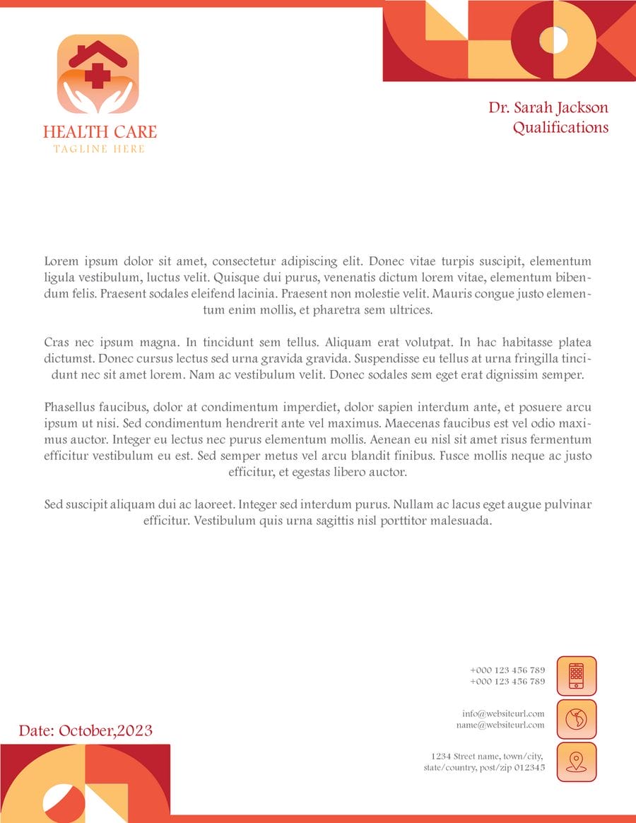 Vitality Cross Letterhead - WordLayouts