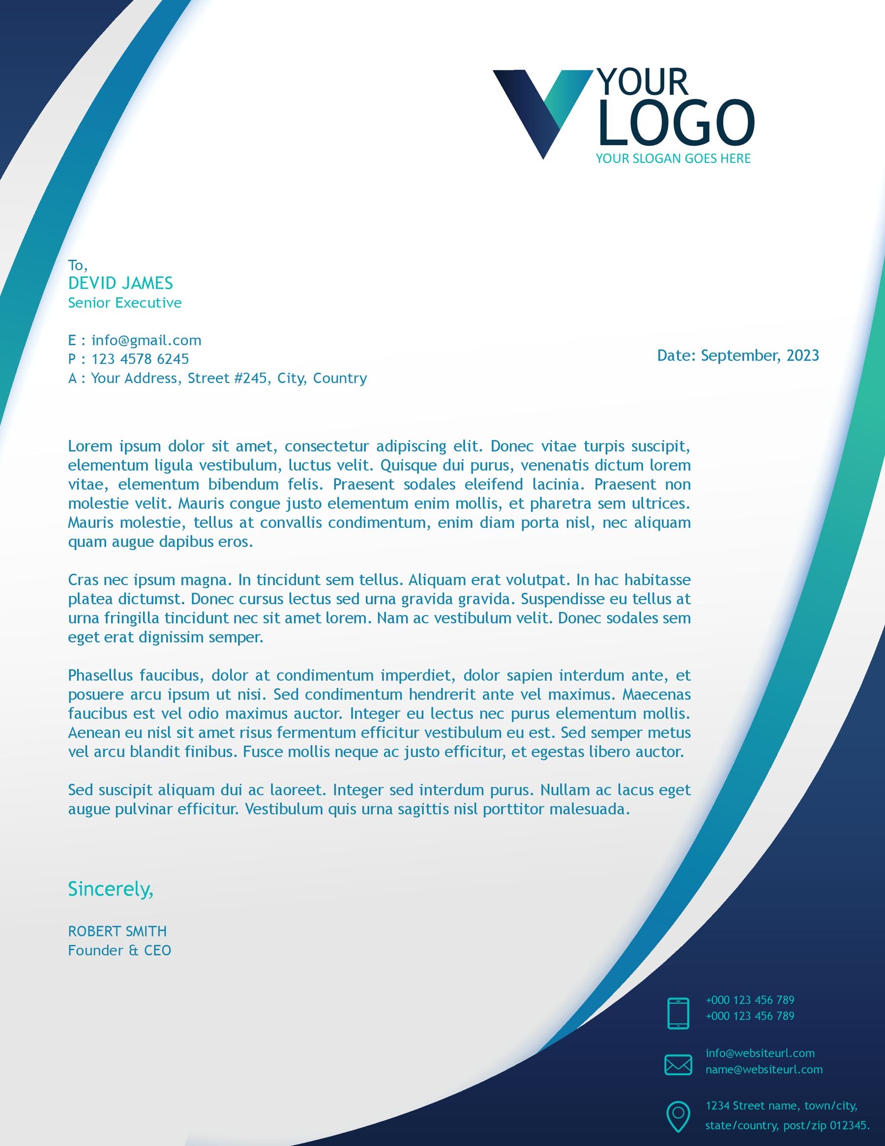 Professional Letterhead Template - WordLayouts