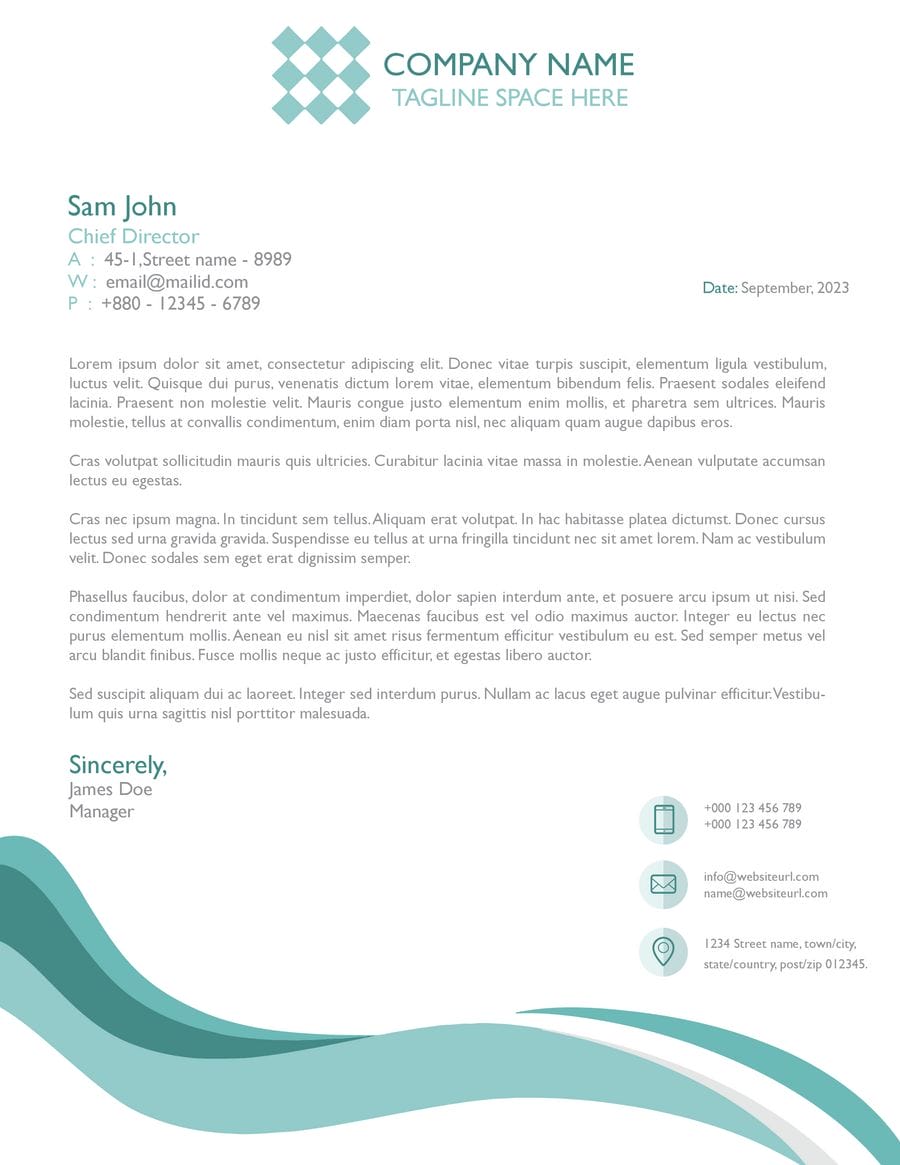 Geometric Gradient Corporate Letterhead - WordLayouts