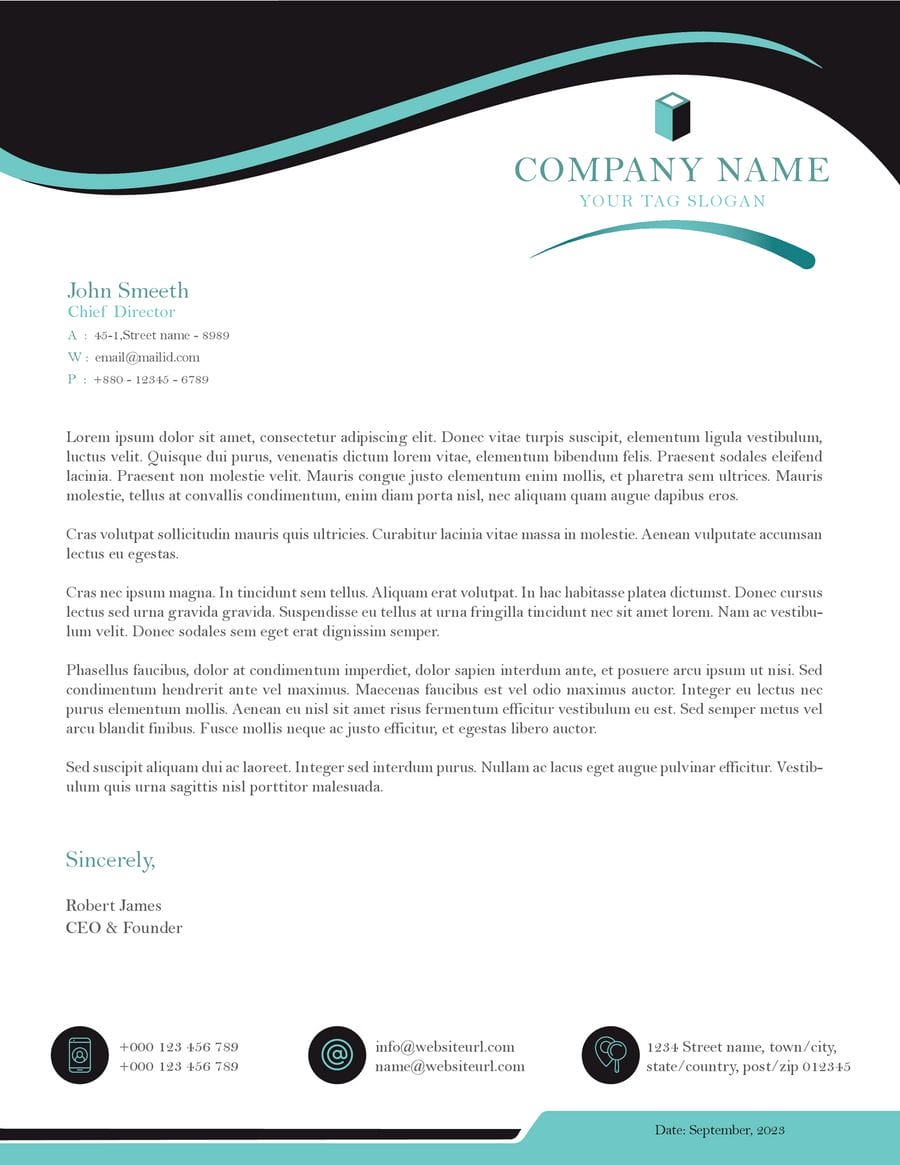 Geometric Gradient Corporate Letterhead - WordLayouts