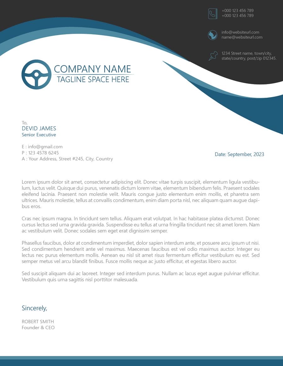 Progressive Flow Letterhead Template - WordLayouts