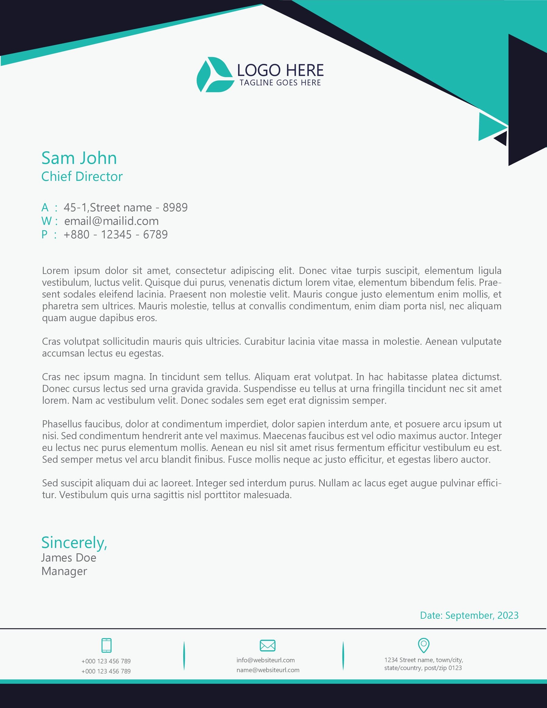 Free Corporate Precision Letterhead Template