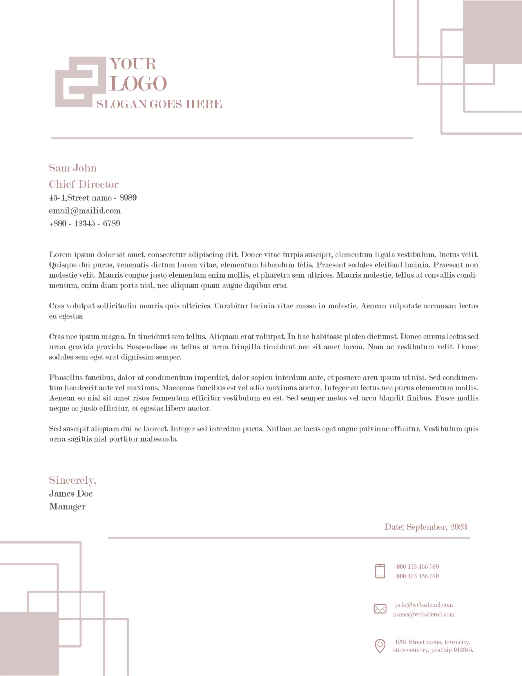 Professional Letterhead Template - WordLayouts