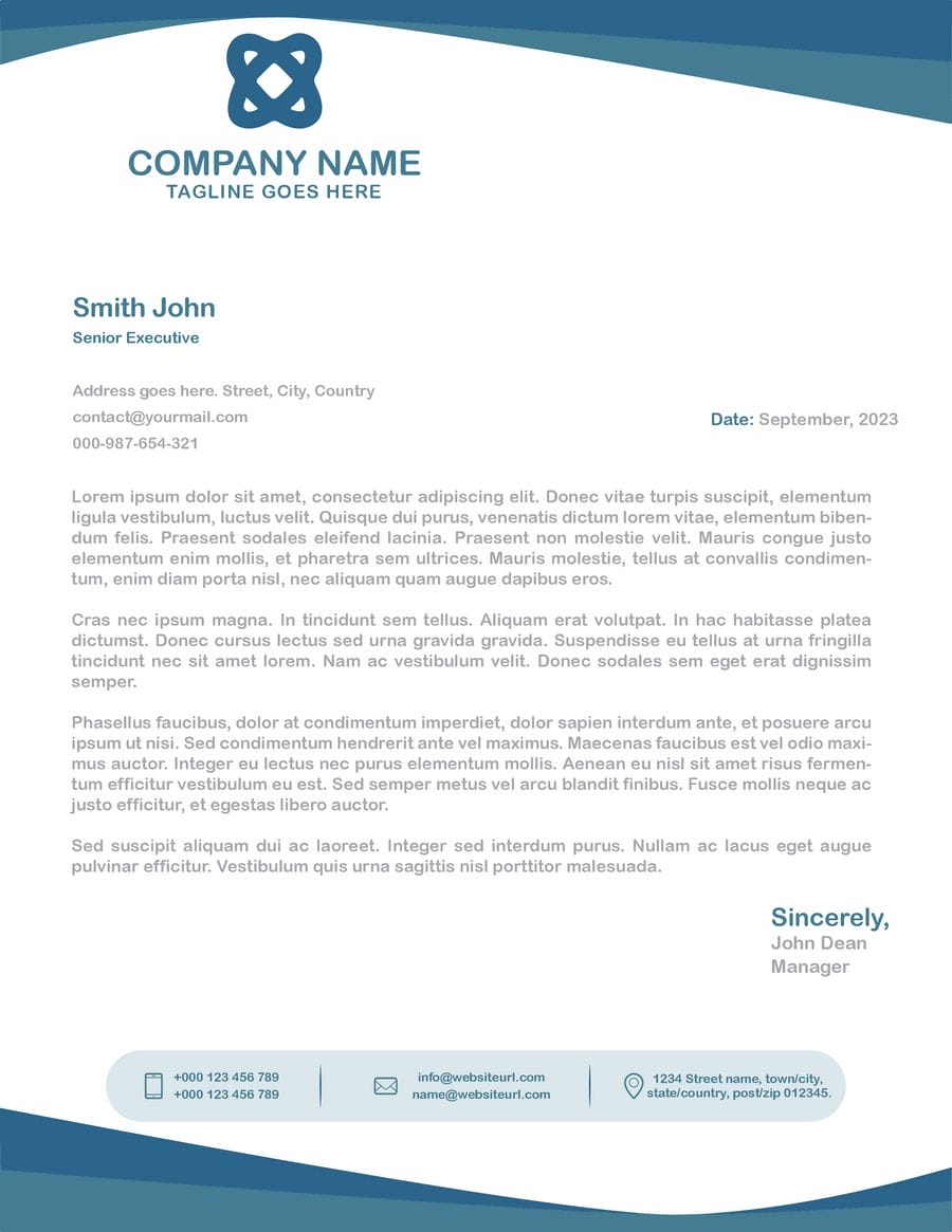 Free Navy Elegance Corporate Letterhead Template