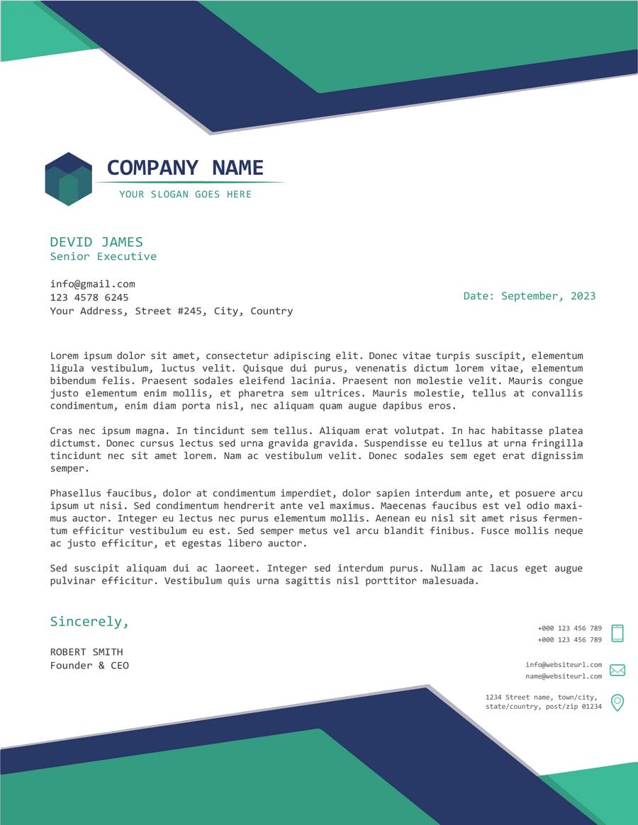 Free AquaDynamic Executive Letterhead Template