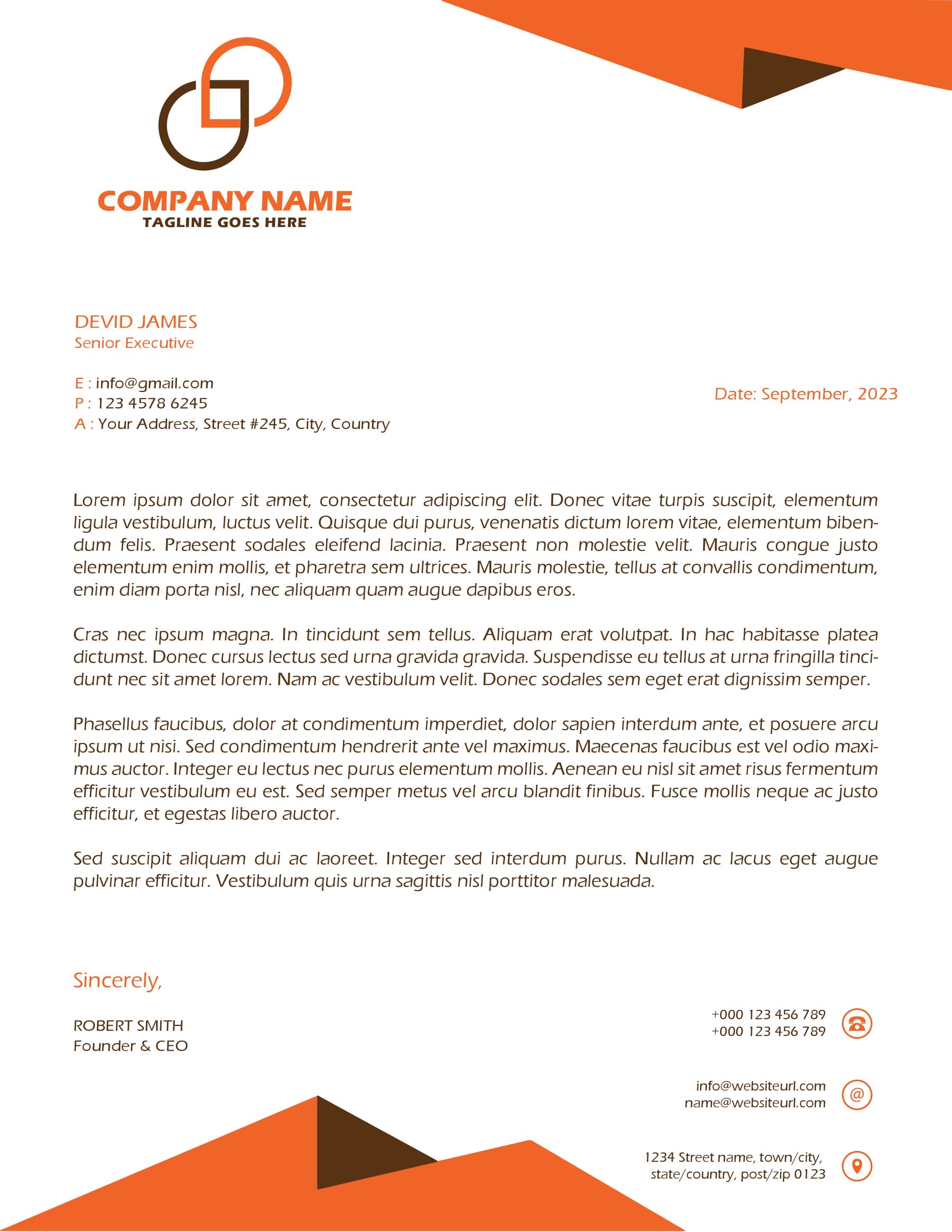 Progressive Flow Letterhead Template - WordLayouts