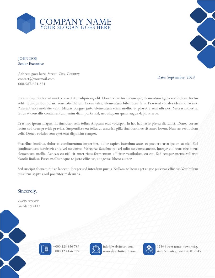 Progressive Flow Letterhead Template - WordLayouts