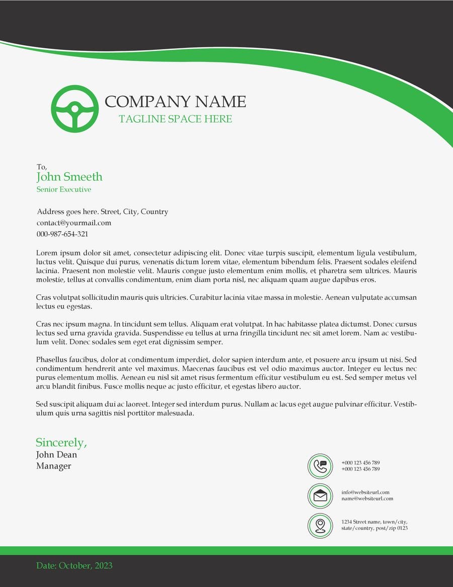 BlueEdge Corporate Letterhead Template - Wordlayouts