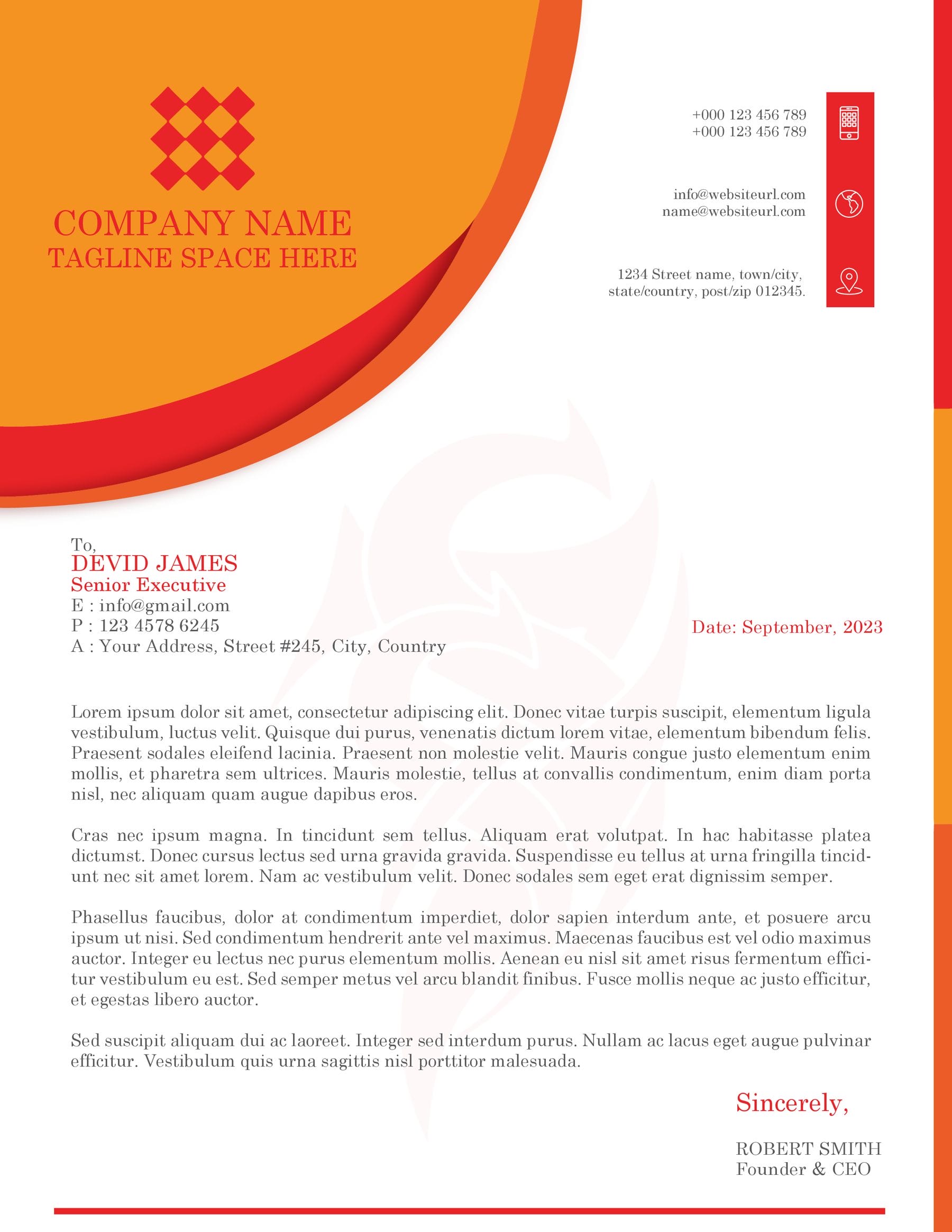 Professional Letterhead Template - WordLayouts