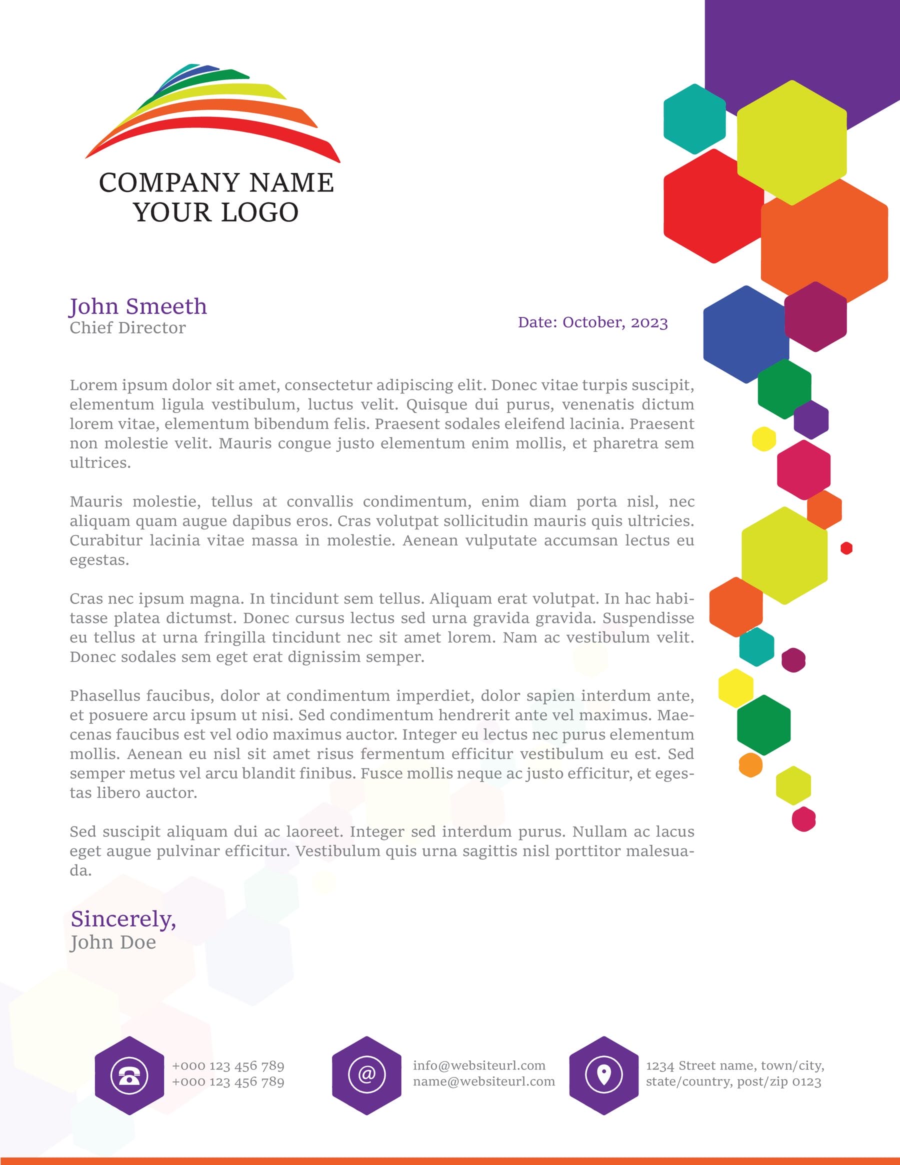 Progressive Flow Letterhead Template - WordLayouts