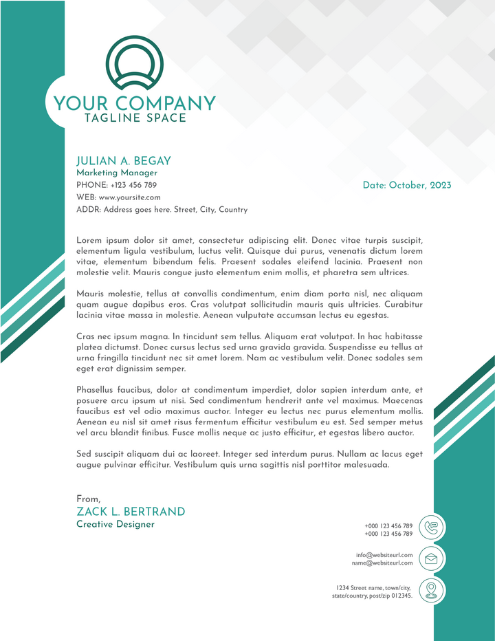 Free Blue Labyrinth Executive Letterhead Template Free Blue Labyrinth Executive Letterhead Template