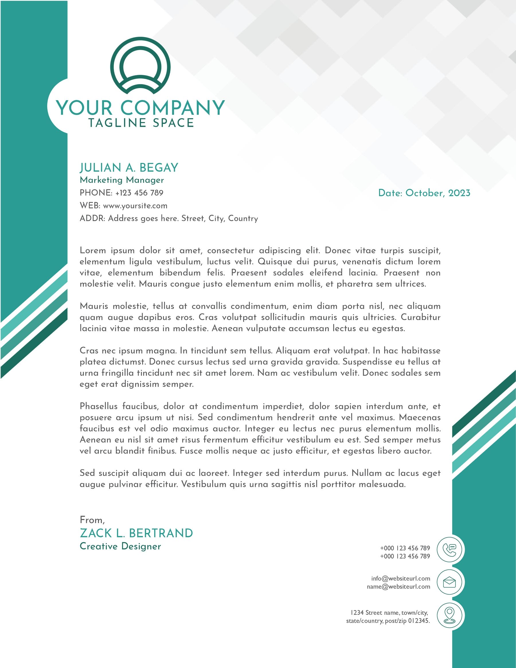 Free GeoGreen Professional Letterhead Template