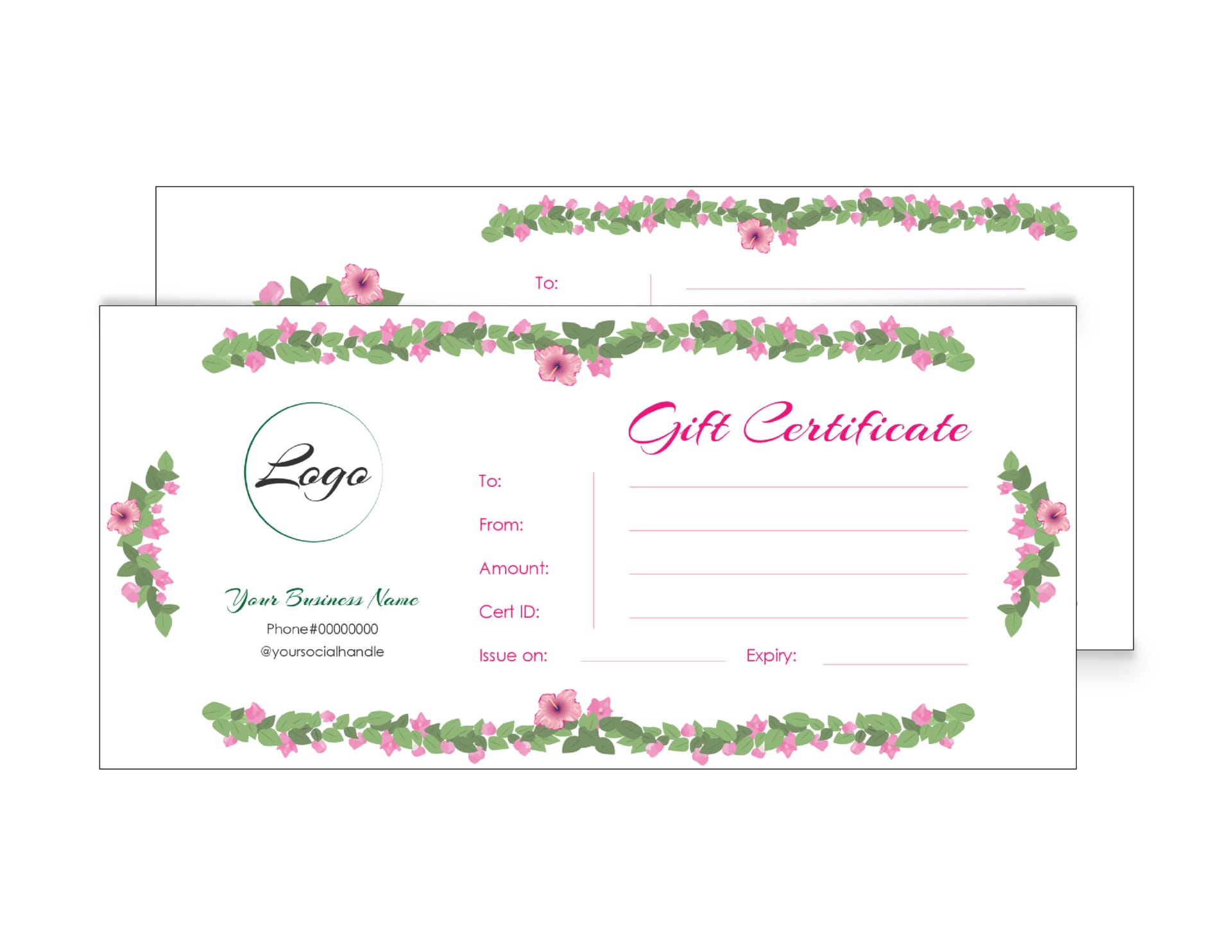 Floral Elegance Gift Certificate - WordLayouts