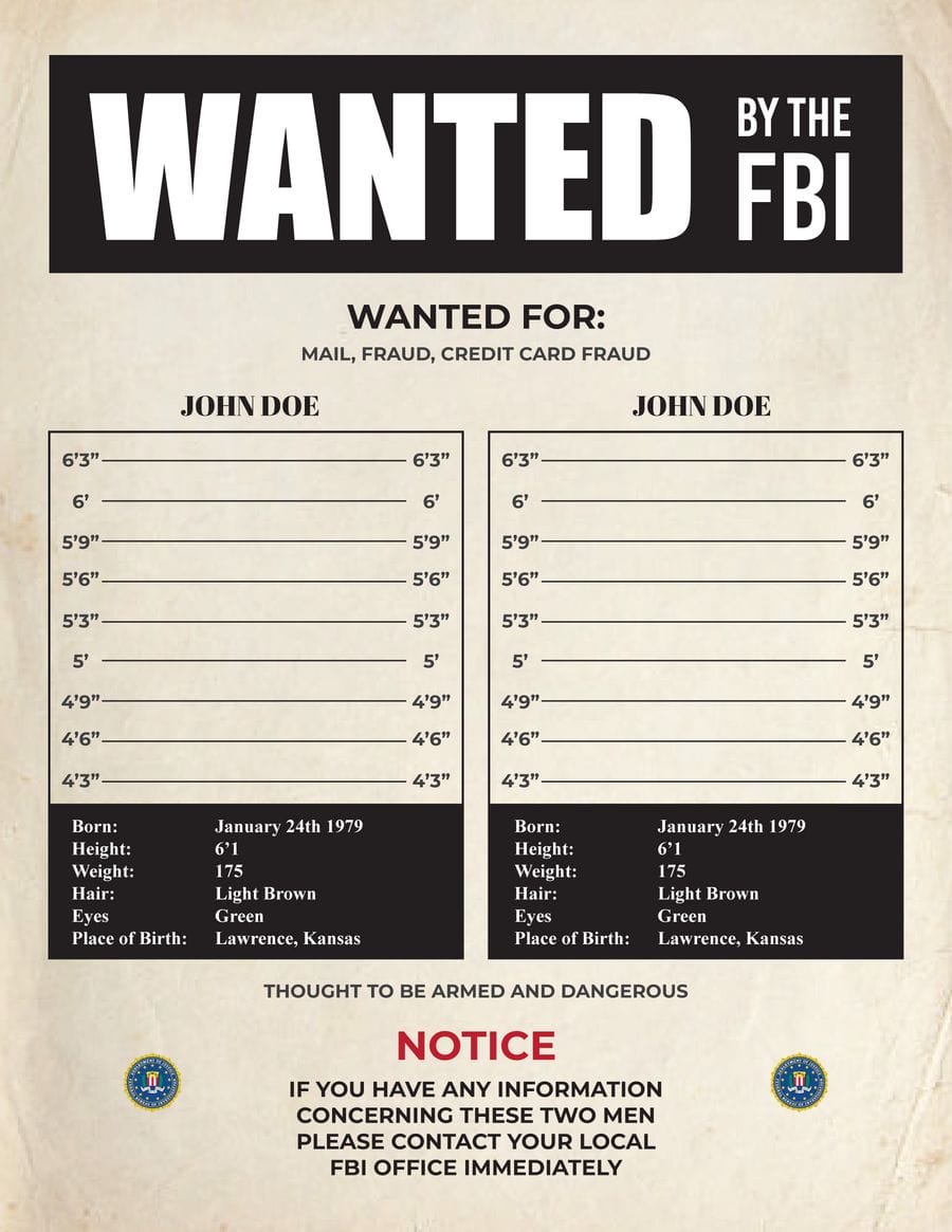 Modern FBI Wanted Poster - WordLayouts