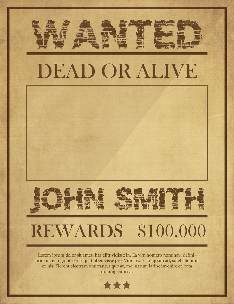 Free Wanted Poster Templates (GDocs, Adobe, Word) - WordLayouts