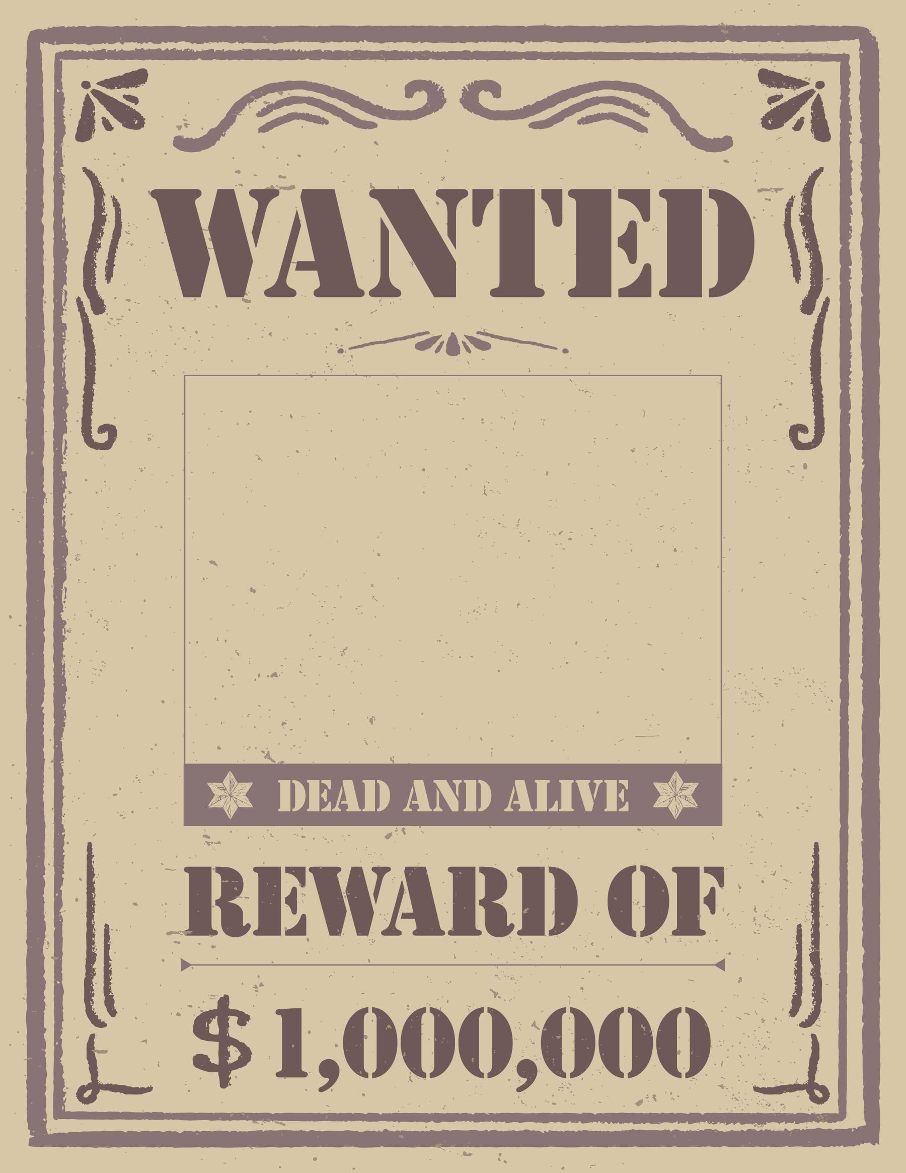 Western Wanted Sign Template 8,093 Wanted Poster Template Stock