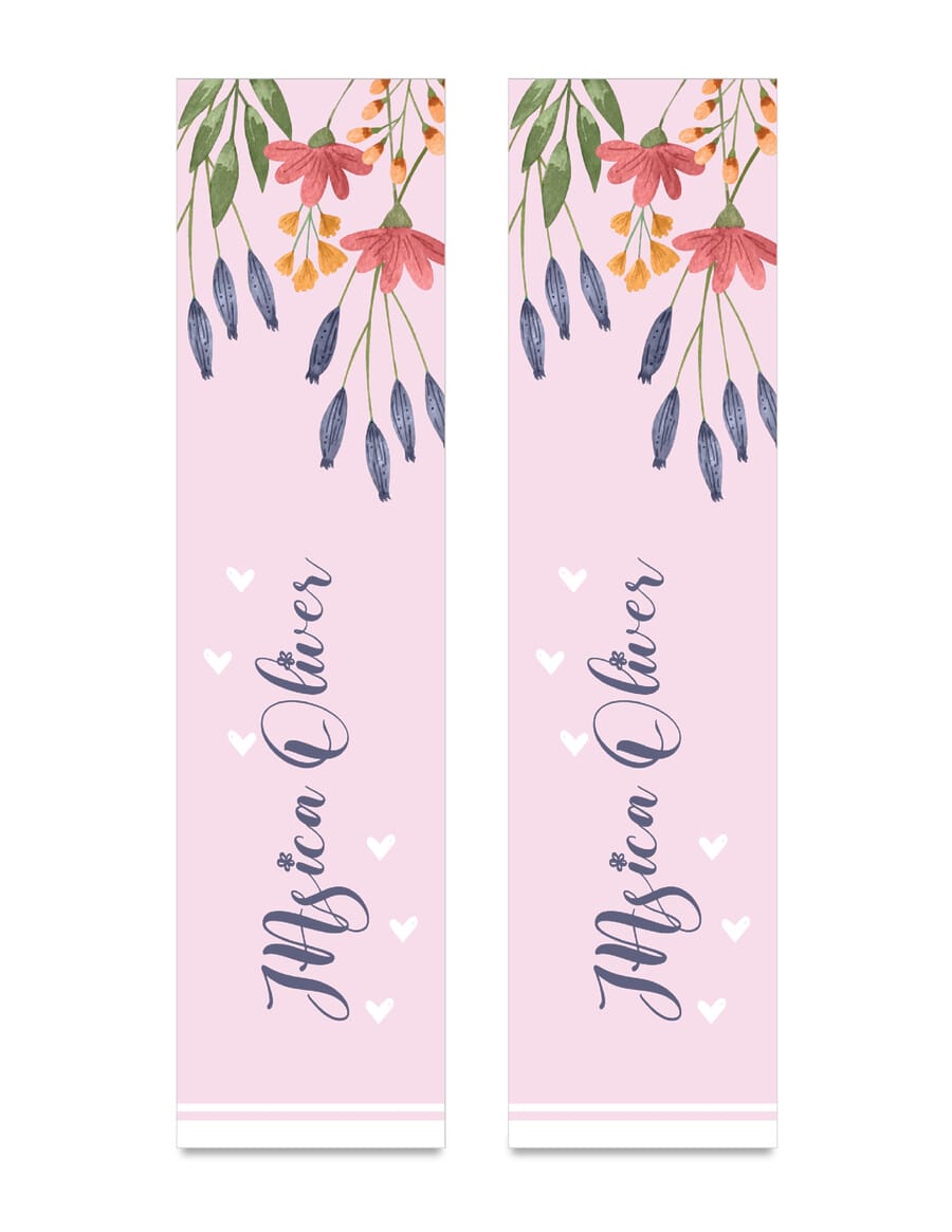 Floral Elegance Personalized Bookmark - WordLayouts