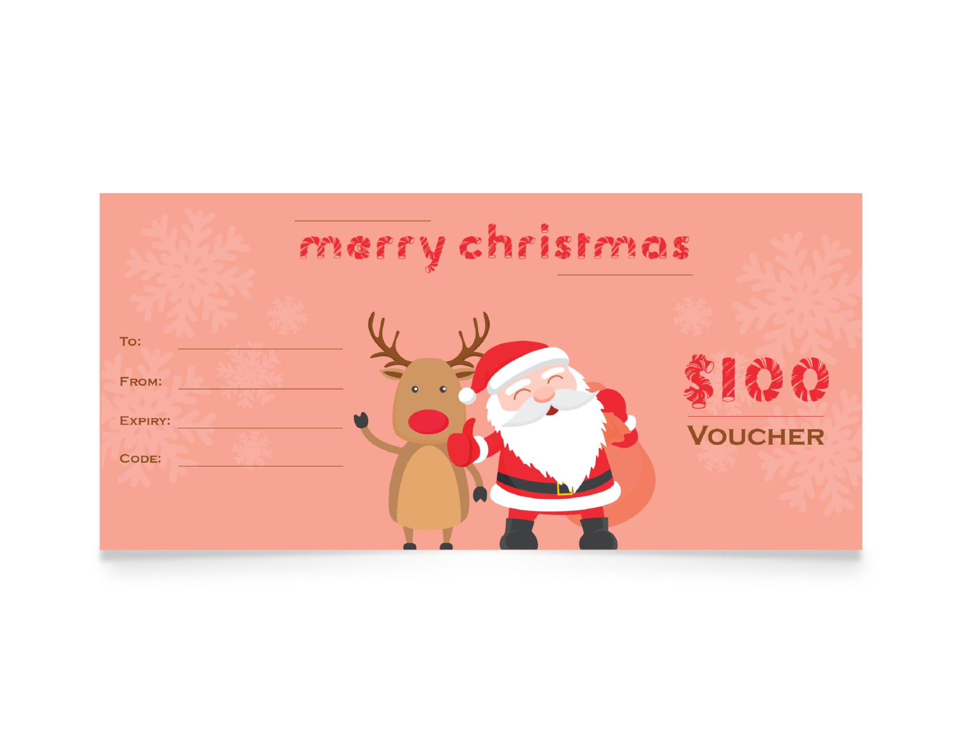Cheerful Santa Gift Certificate - WordLayouts