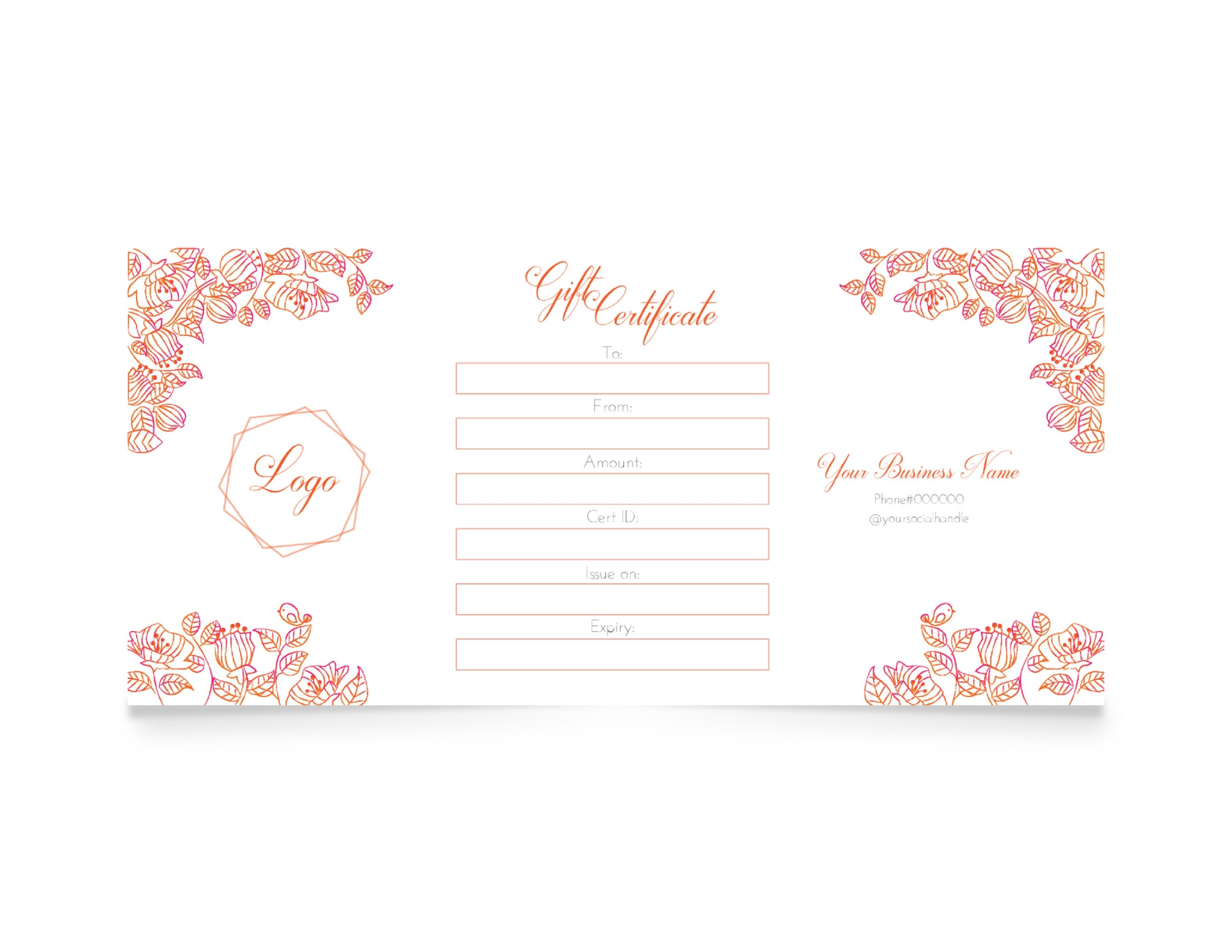 Floral Joy Gift Certificate - WordLayouts Floral Joy Gift Certificate - WordLayouts