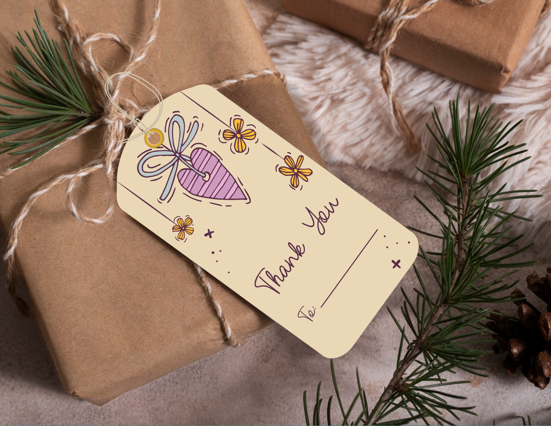Lavender Sachet 'Thank You' Gift Tags - WordLayouts Lavender Sachet 'Thank You' Gift Tags - WordLayouts