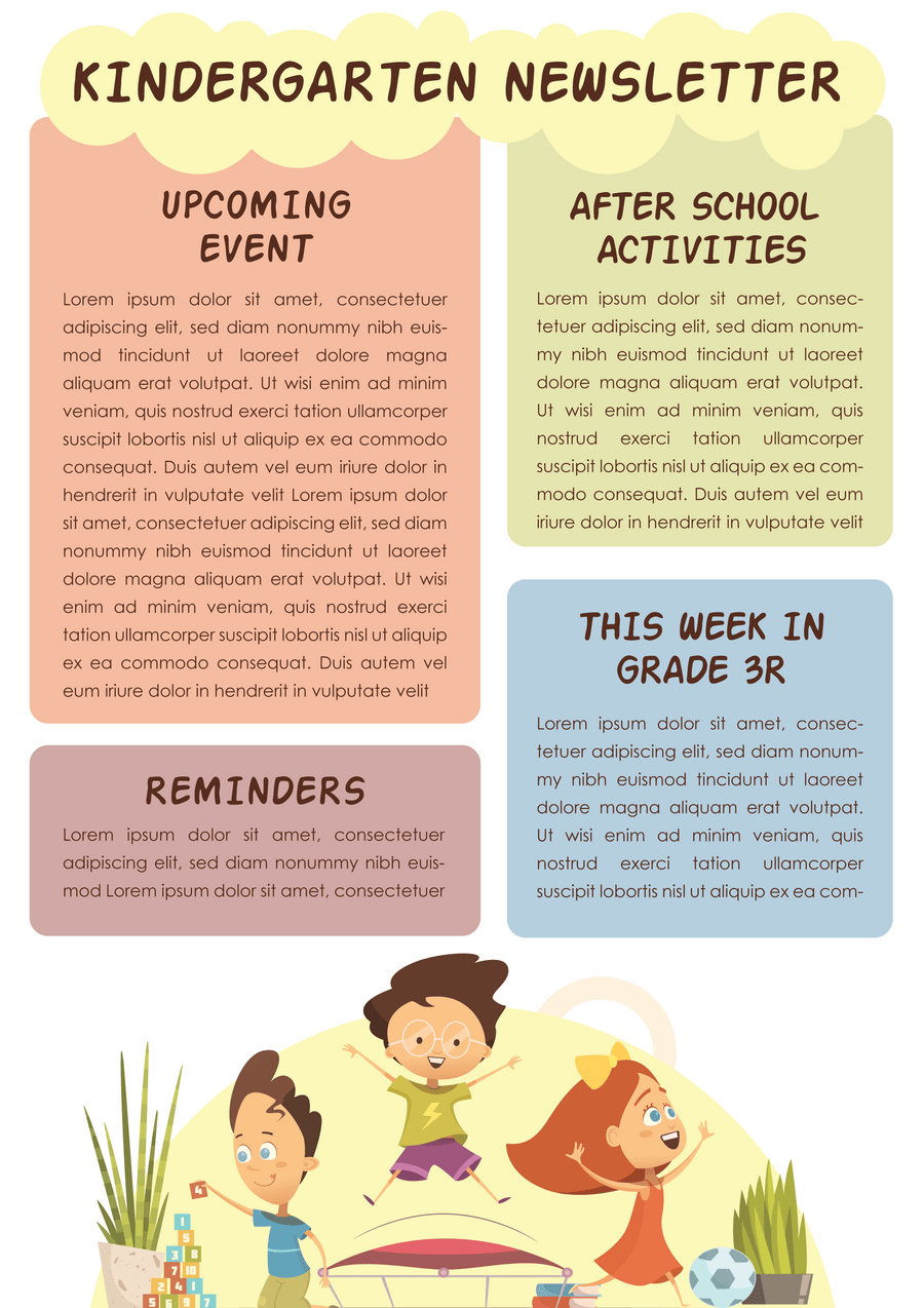 Sunshine Kindergarten Newsletter - WordLayouts