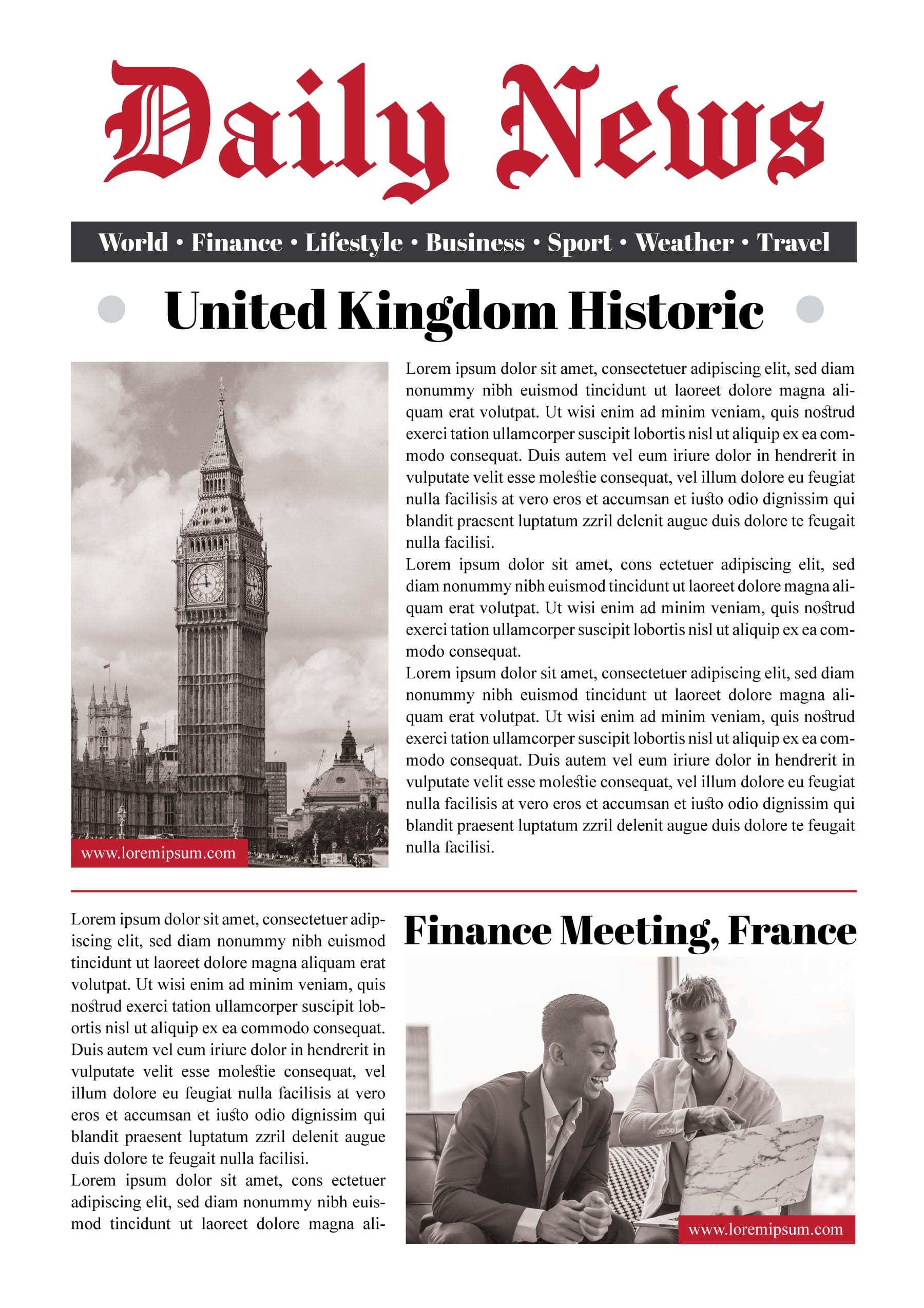 Daily News Layout Design - WordLayouts