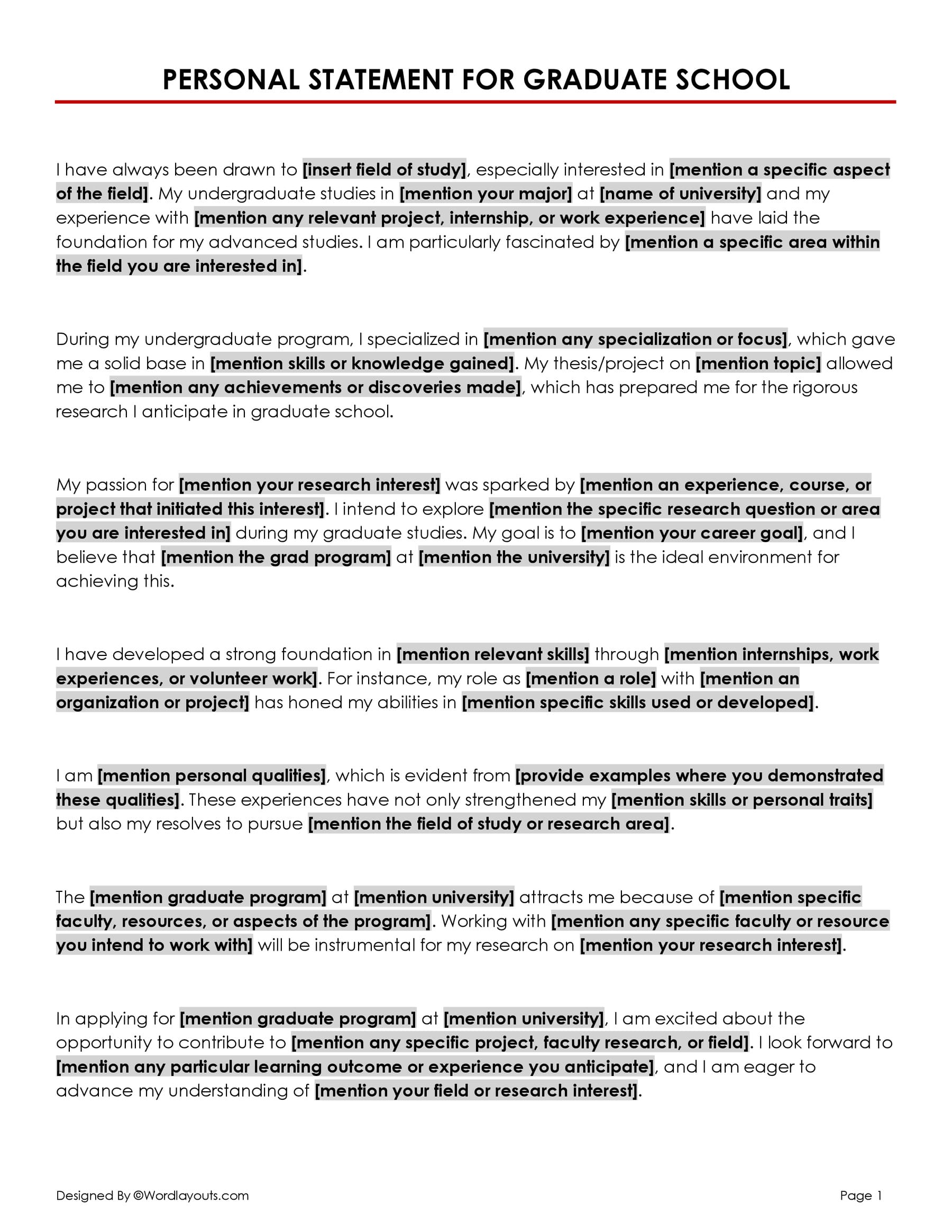 7 Powerful Personal Statement Templates - WordLayouts