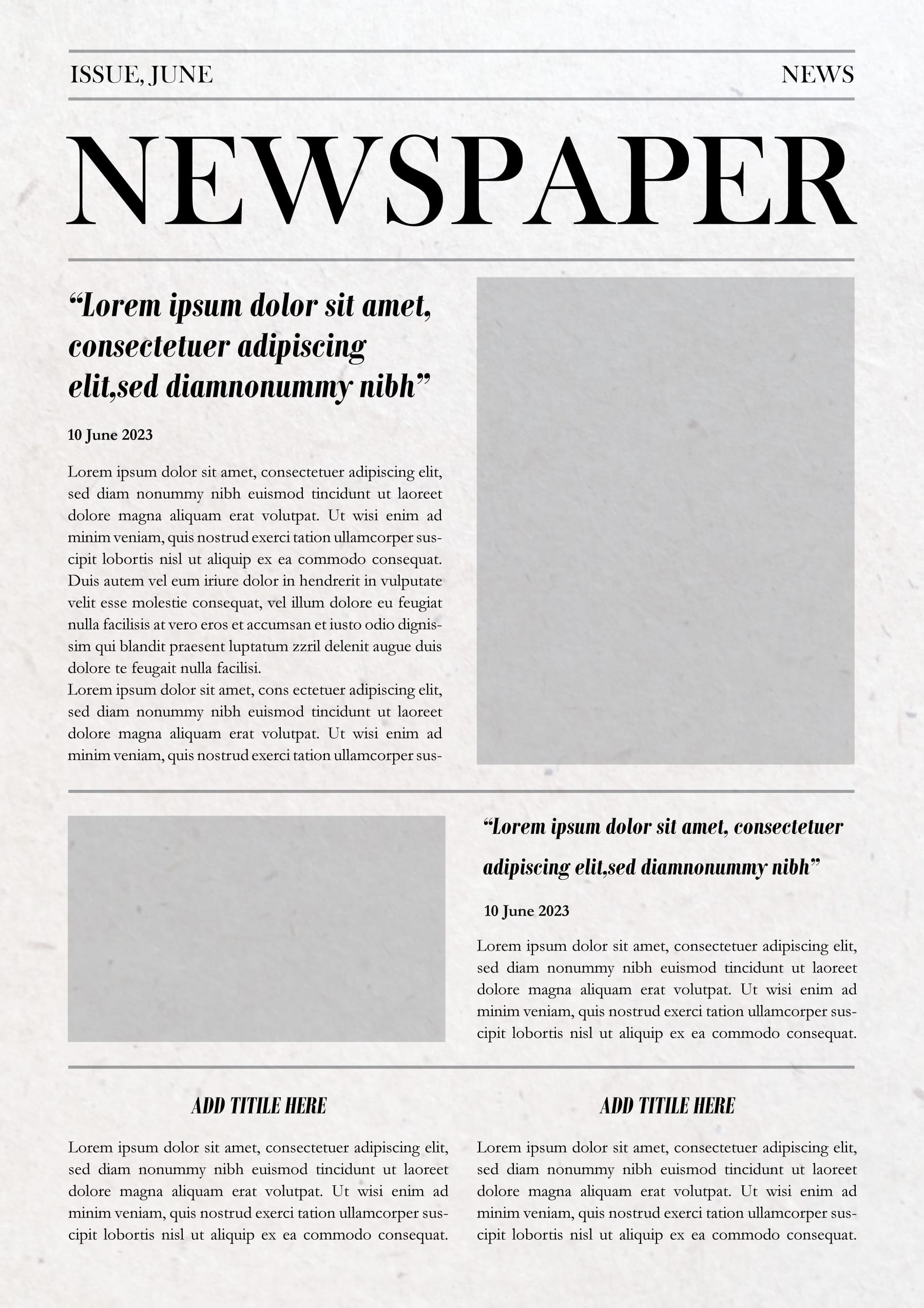 Free Newspaper Templates - Edit Online - GDocs, Word, Adobe