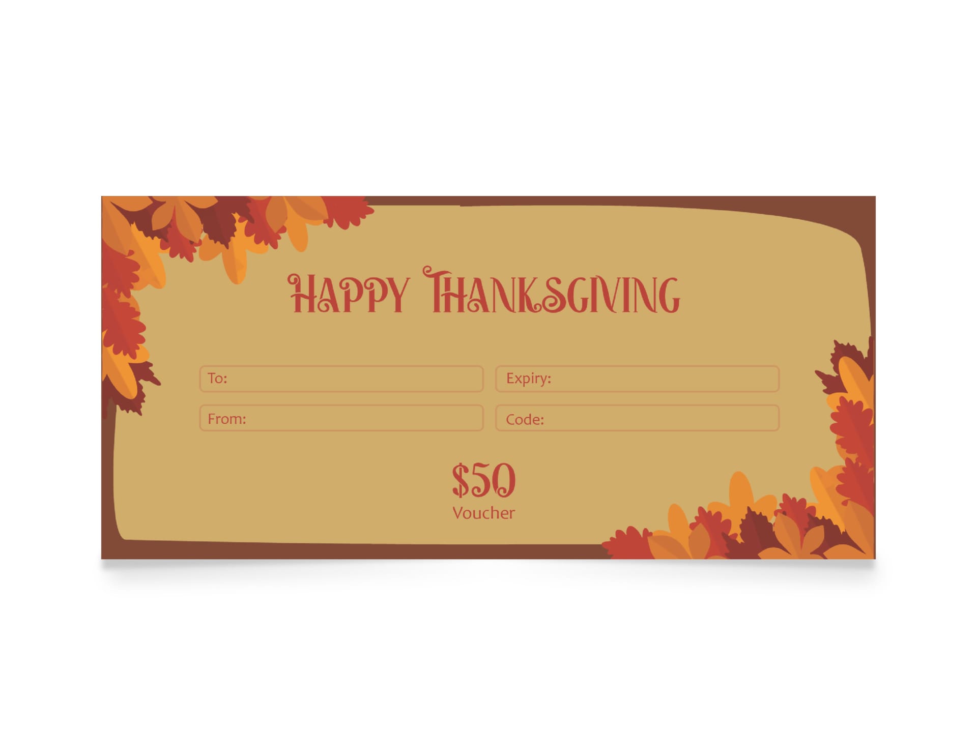 Harvest Thanksgiving Gift Certificate - WordLayouts