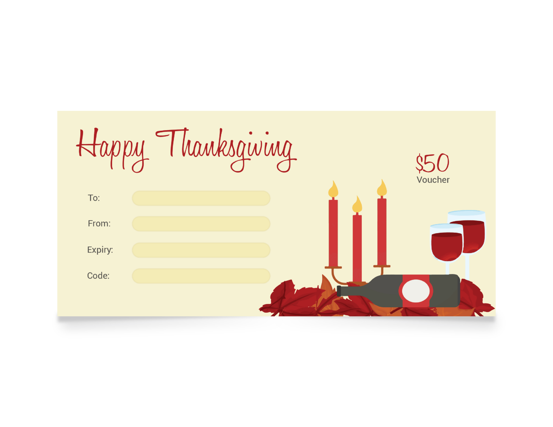 Thanksgiving Dinner Gift Certificate - WordLayouts