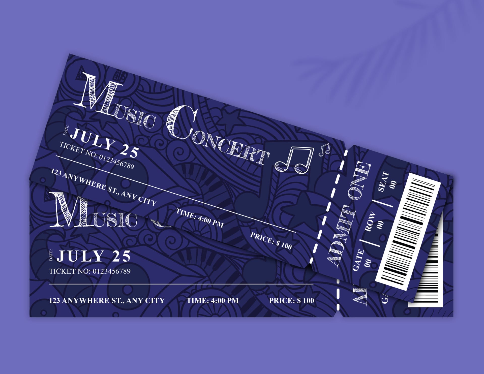 Free Printable Ticket Templates for Any Event - WordLayouts