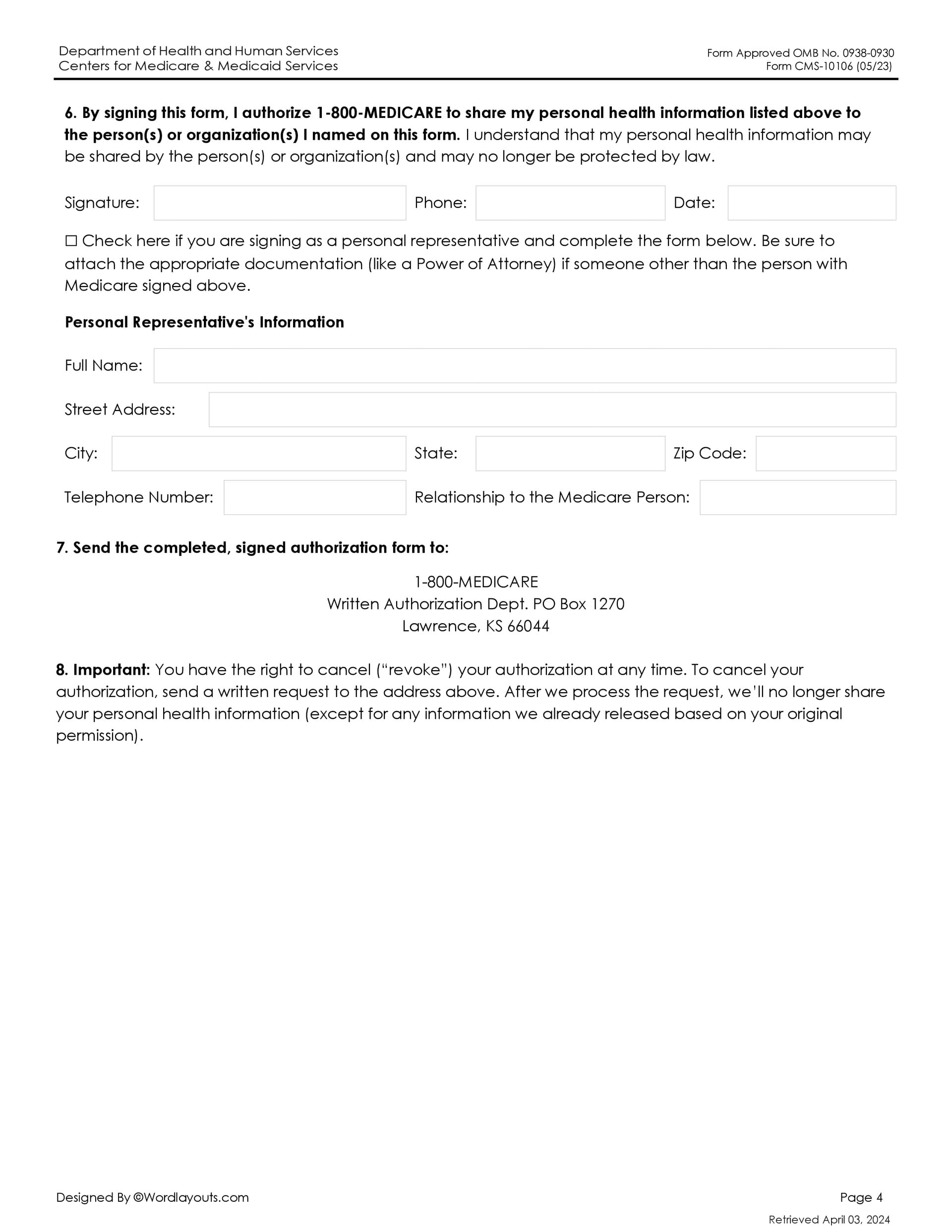 Free Medical Records Release (Authorization) Forms - WordLayouts