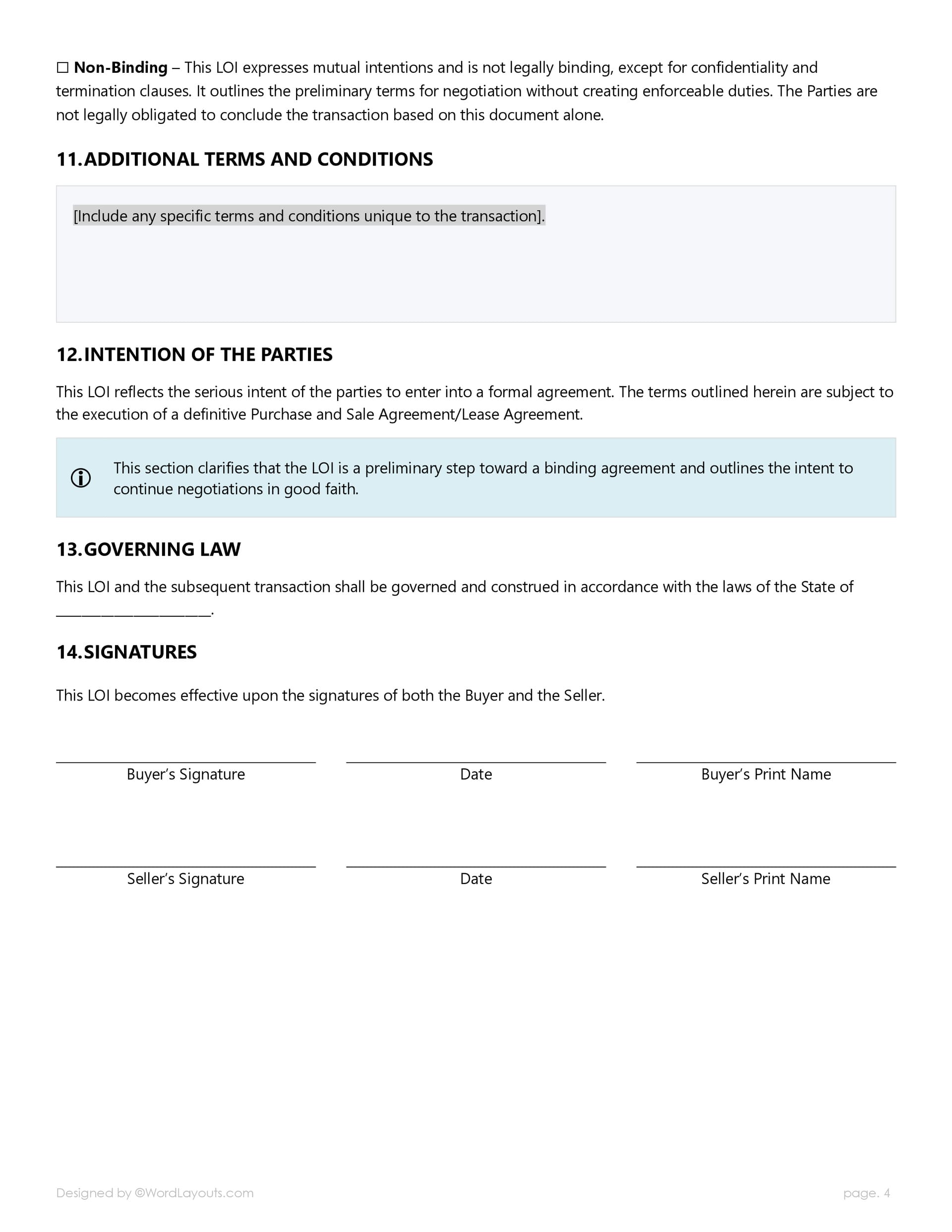20 Free Letter of Intent (LOI) Templates - WordLayouts