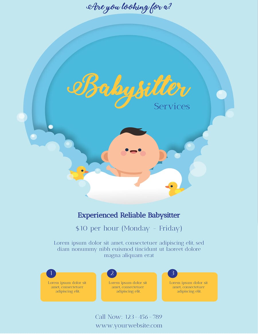 Free Babysitting Flyers (Edit & Printable) - Word, Adobe, Slides ...