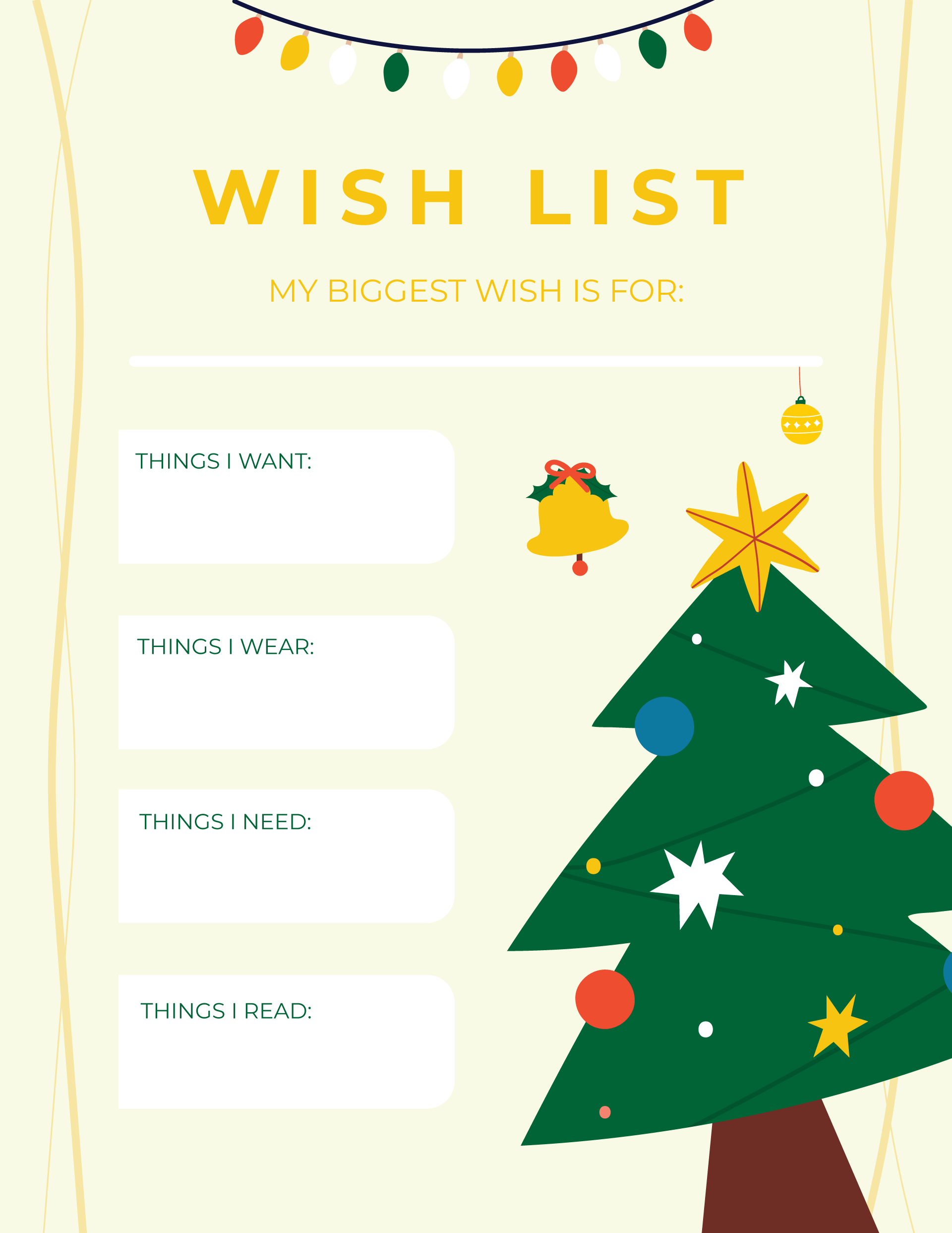 Free Printable Christmas Wishlist Templates - WordLayouts Free Printable Christmas Wishlist Templates - WordLayouts