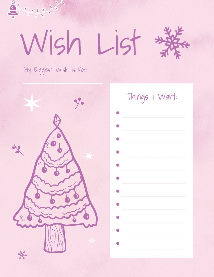Fun Christmas Wishlist Template - WordLayouts