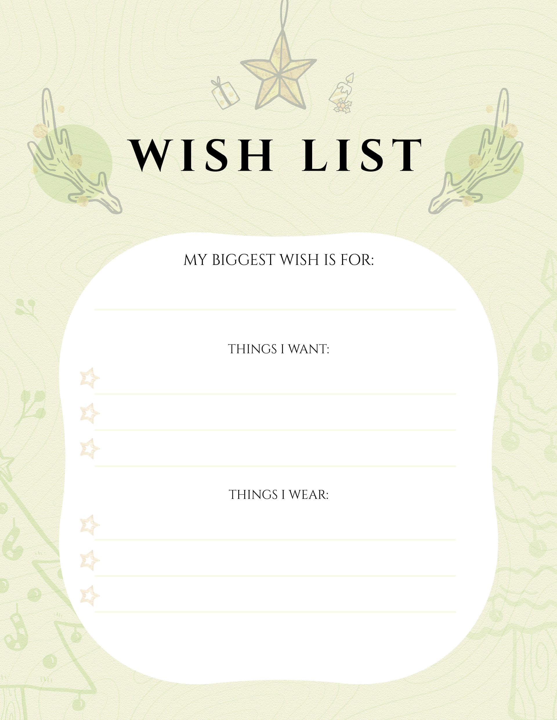 Minimalist Christmas Wish List Template - WordLayouts