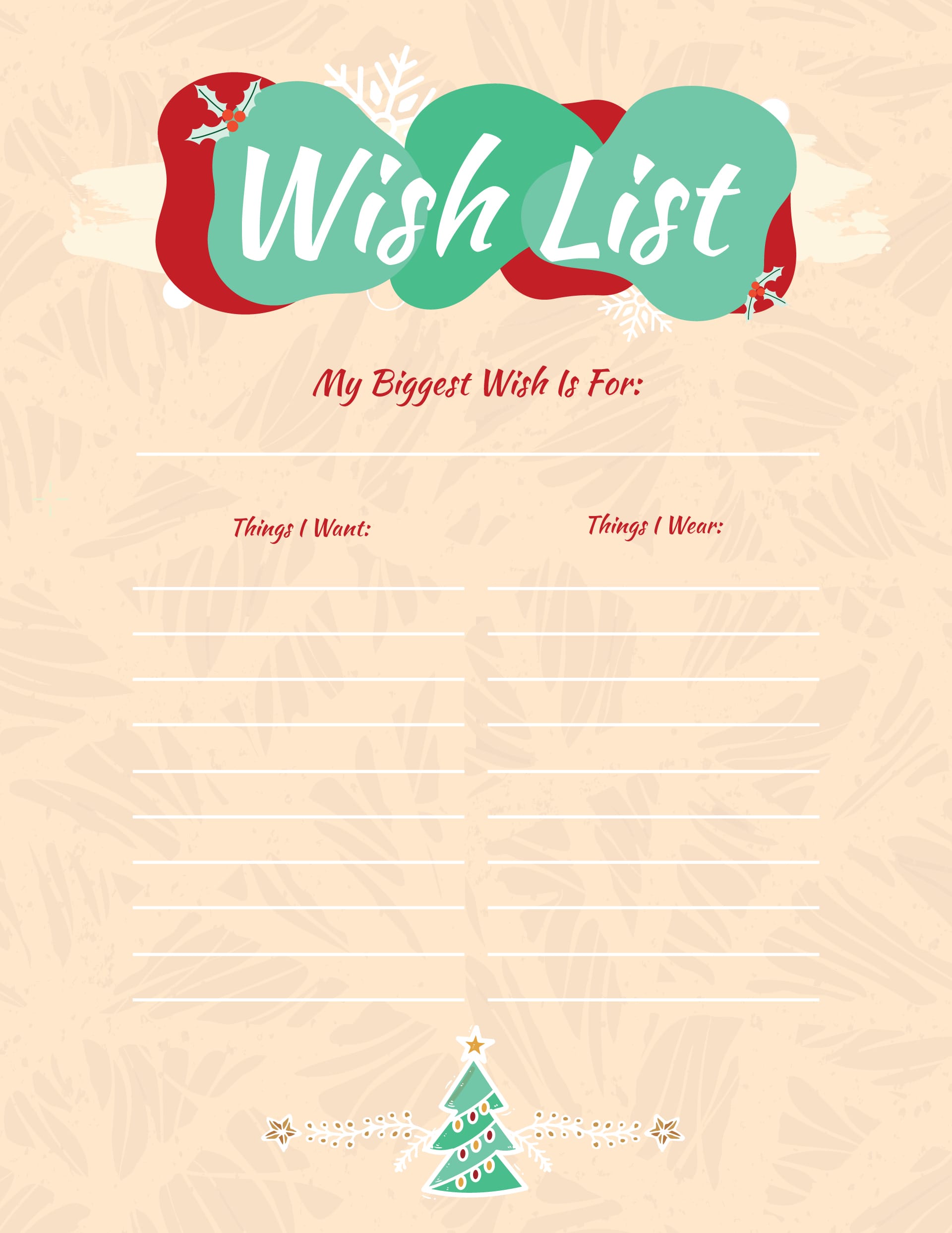 Minimalist Christmas Wish List Template - WordLayouts