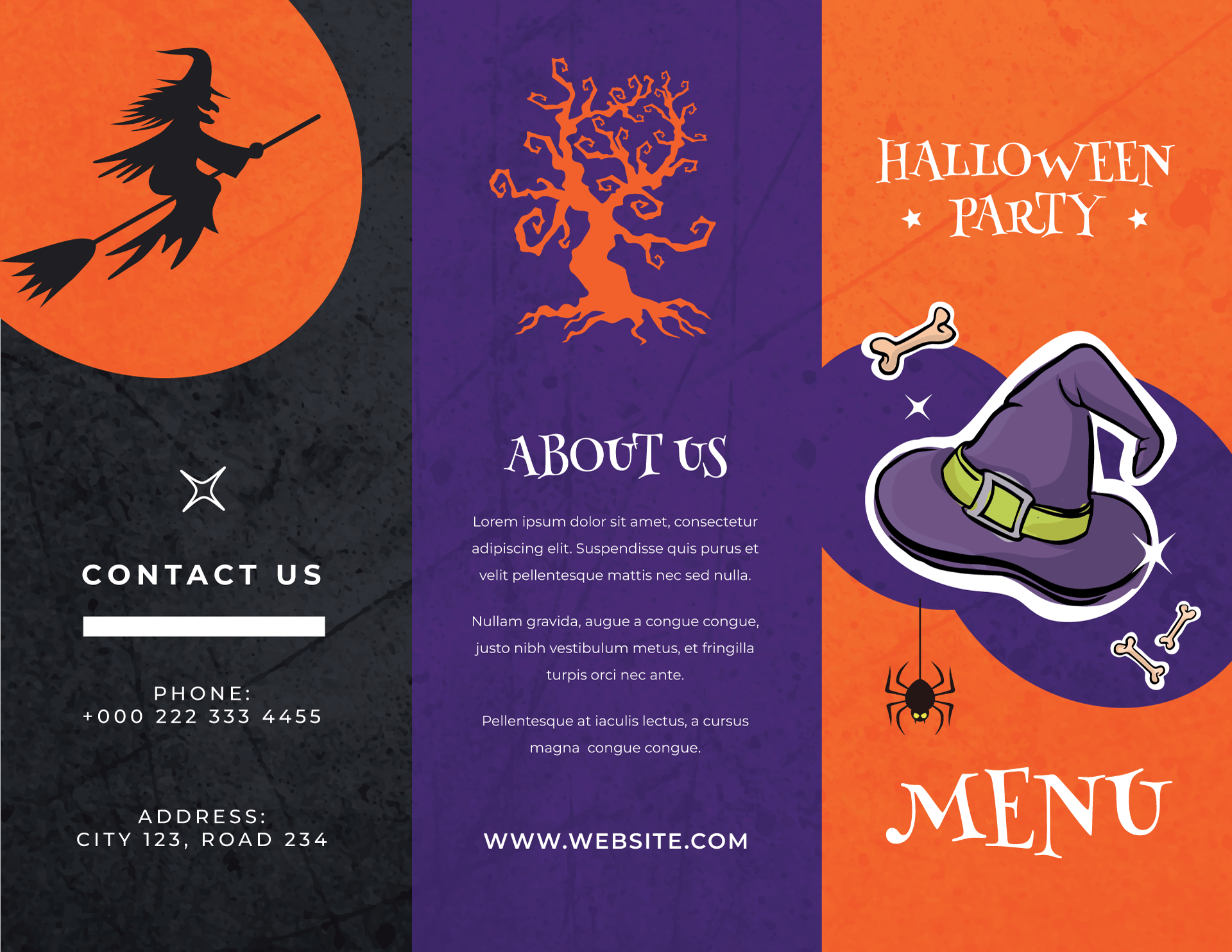 Vibrant Halloween Party Menu Template - WordLayouts