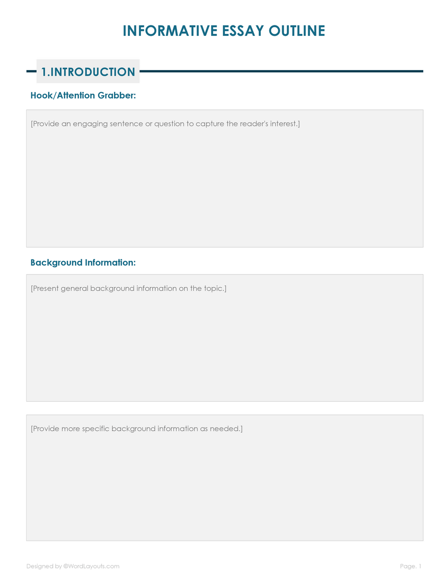 Literary Analysis Essay Outline Template - WordLayouts