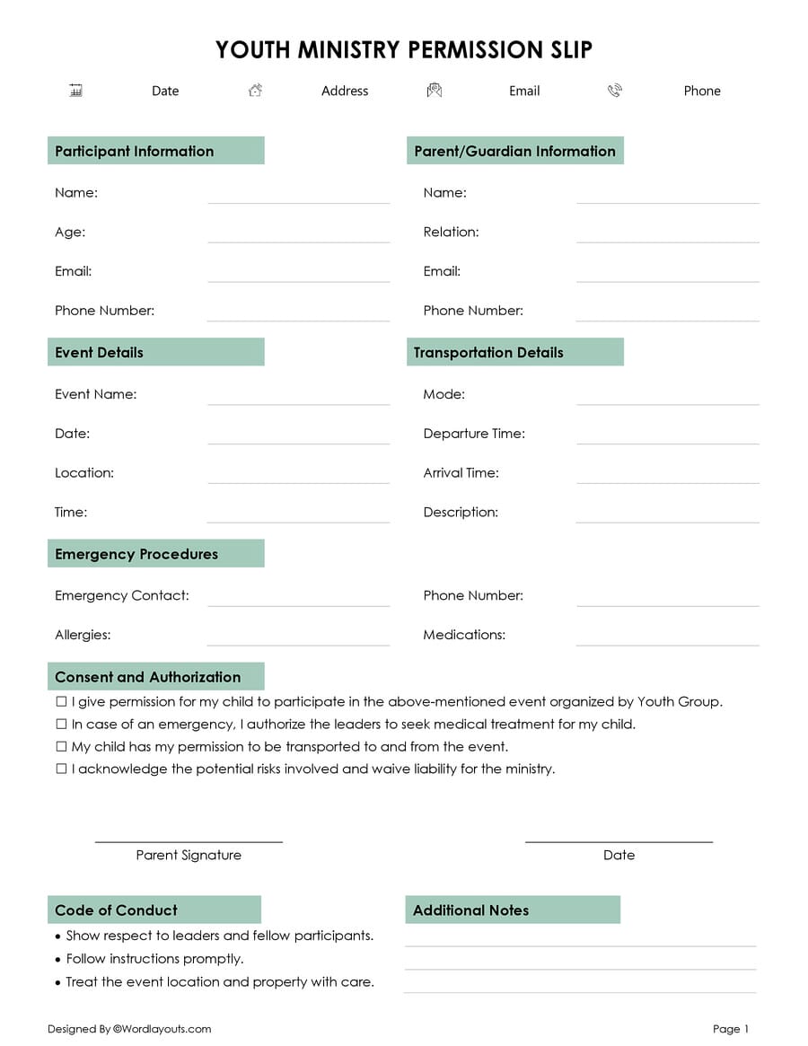 Free Permission Slip Templates (Consent Forms) - WordLayouts