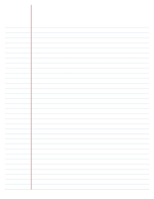 Wide Ruled Lined Paper Template - Printable - WordLayouts