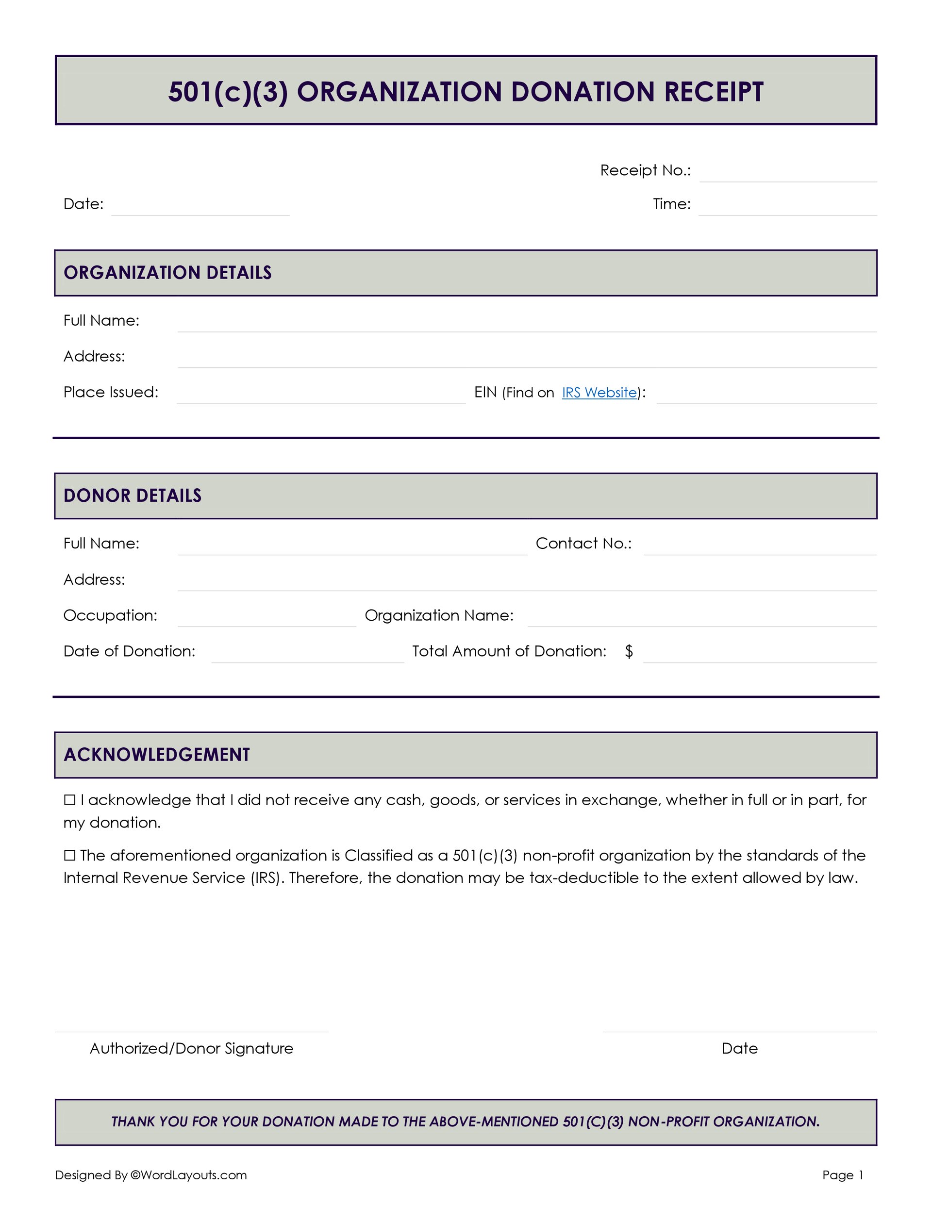 Free Goodwill Donation Receipt Template - WordLayouts Free Goodwill Donation Receipt Template - WordLayouts
