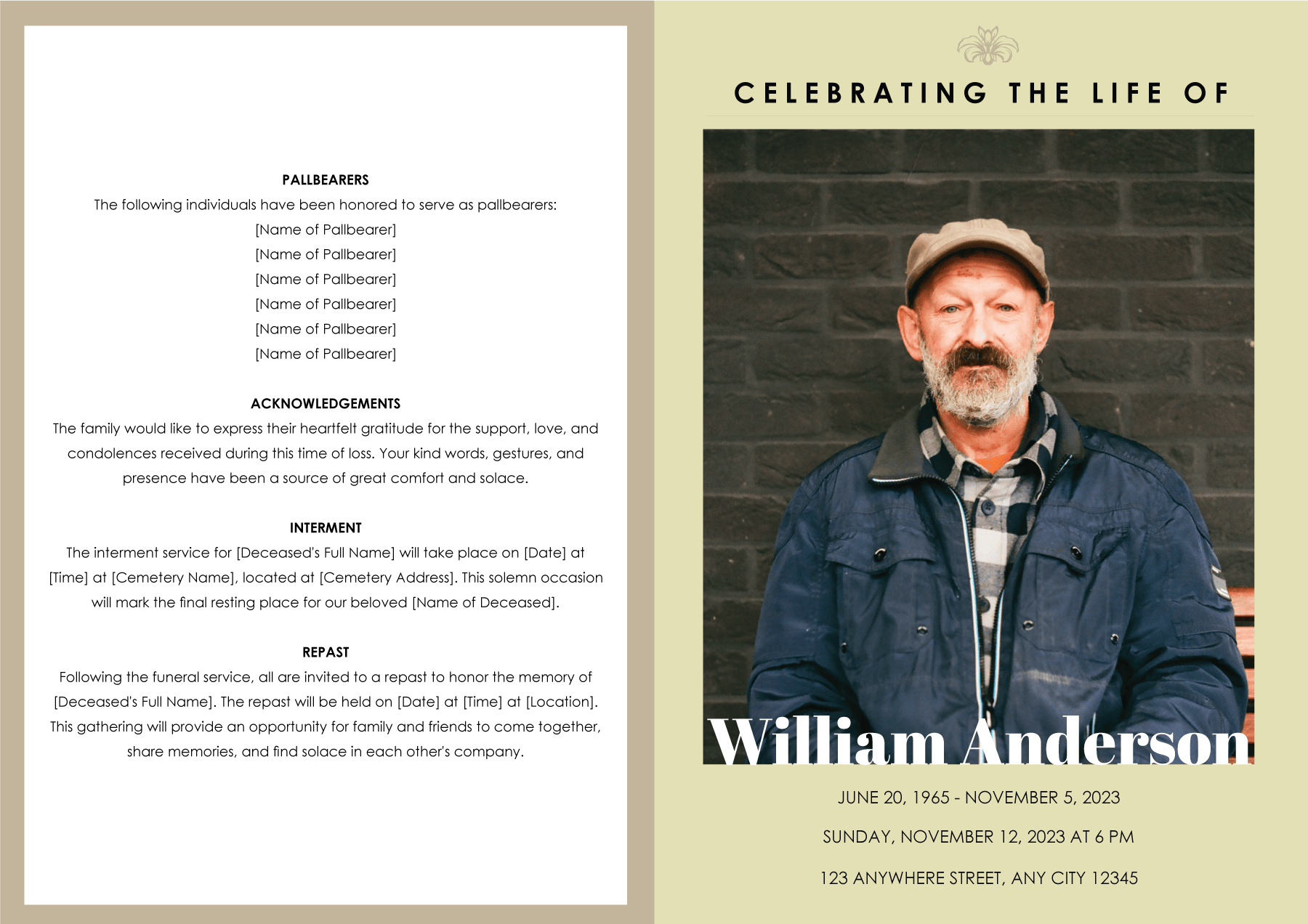 Free Military Obituary Template - WordLayouts