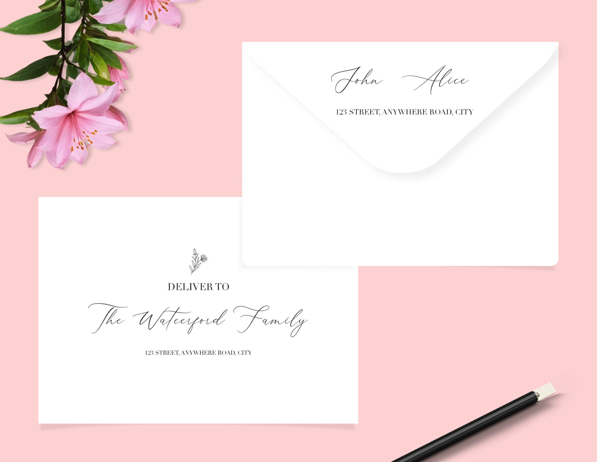 Elegant Family Envelope Address Template - WordLayouts